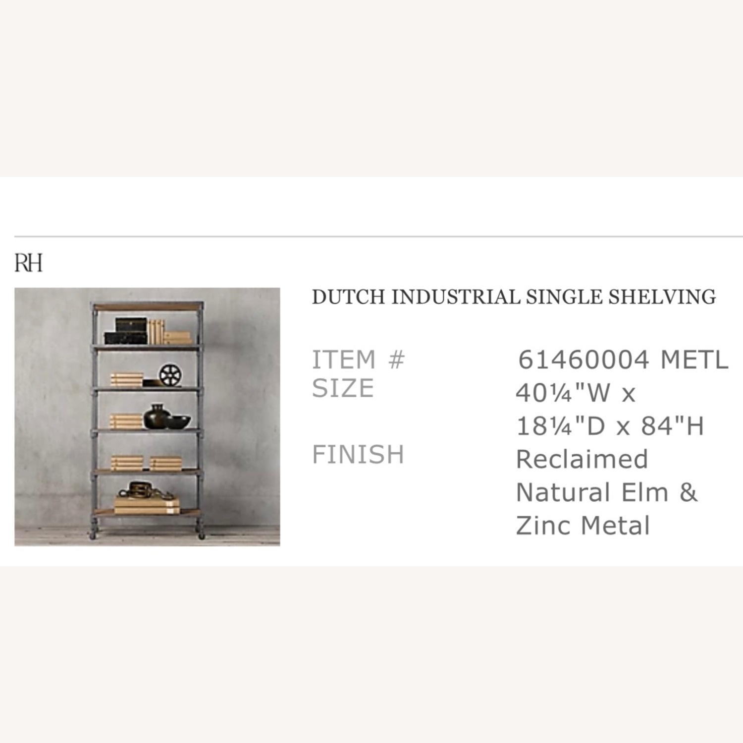 RH Dutch Industrial Shelf Unit with Reclaimed Wood - AptDeco