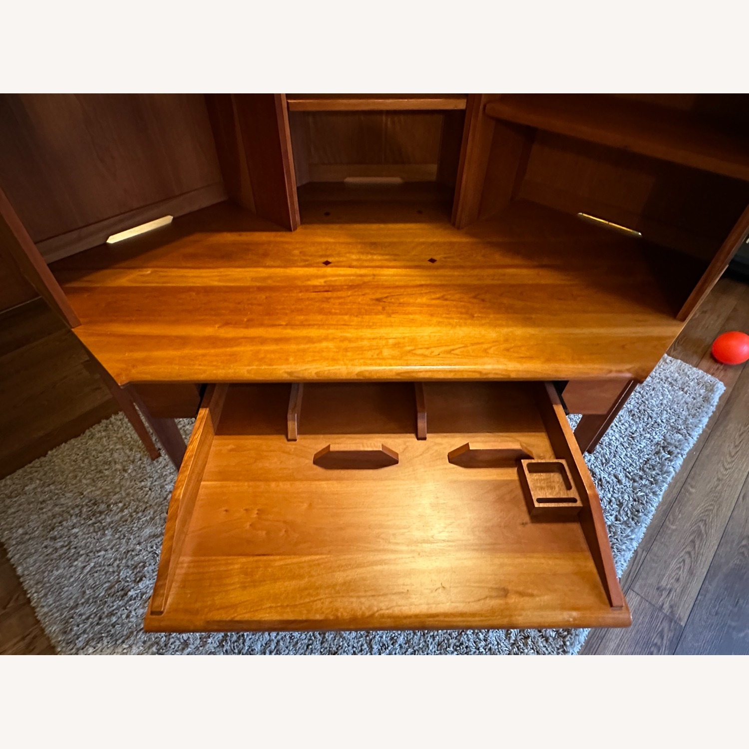 Harden Cherry Wood Desk with Bookshelves - AptDeco