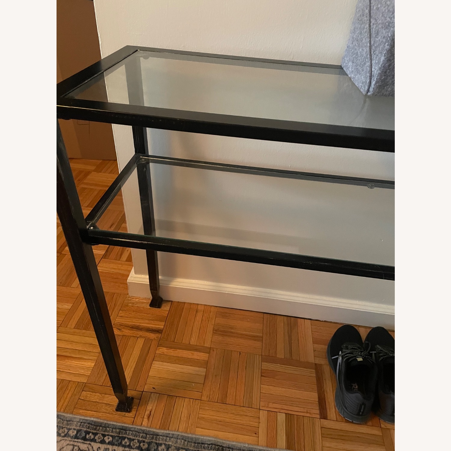 Metal and Glass Console Table/ Entry Table - AptDeco