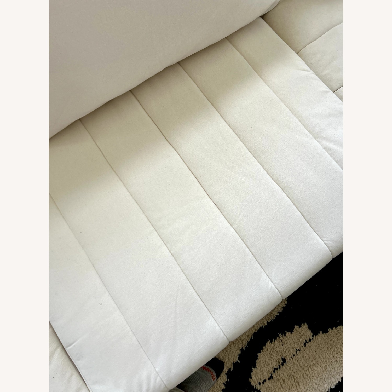 CB2 Kara Mann White Sectional Stitch Sofa - AptDeco