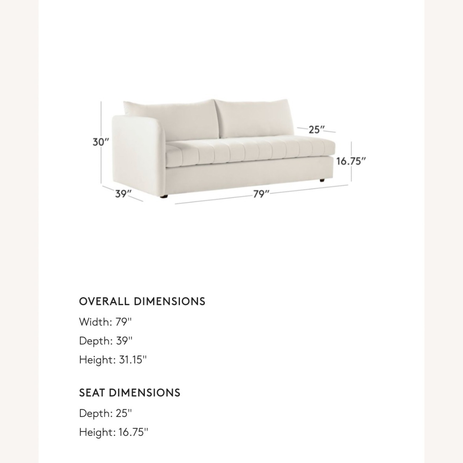 CB2 Kara Mann White Sectional Stitch Sofa - AptDeco