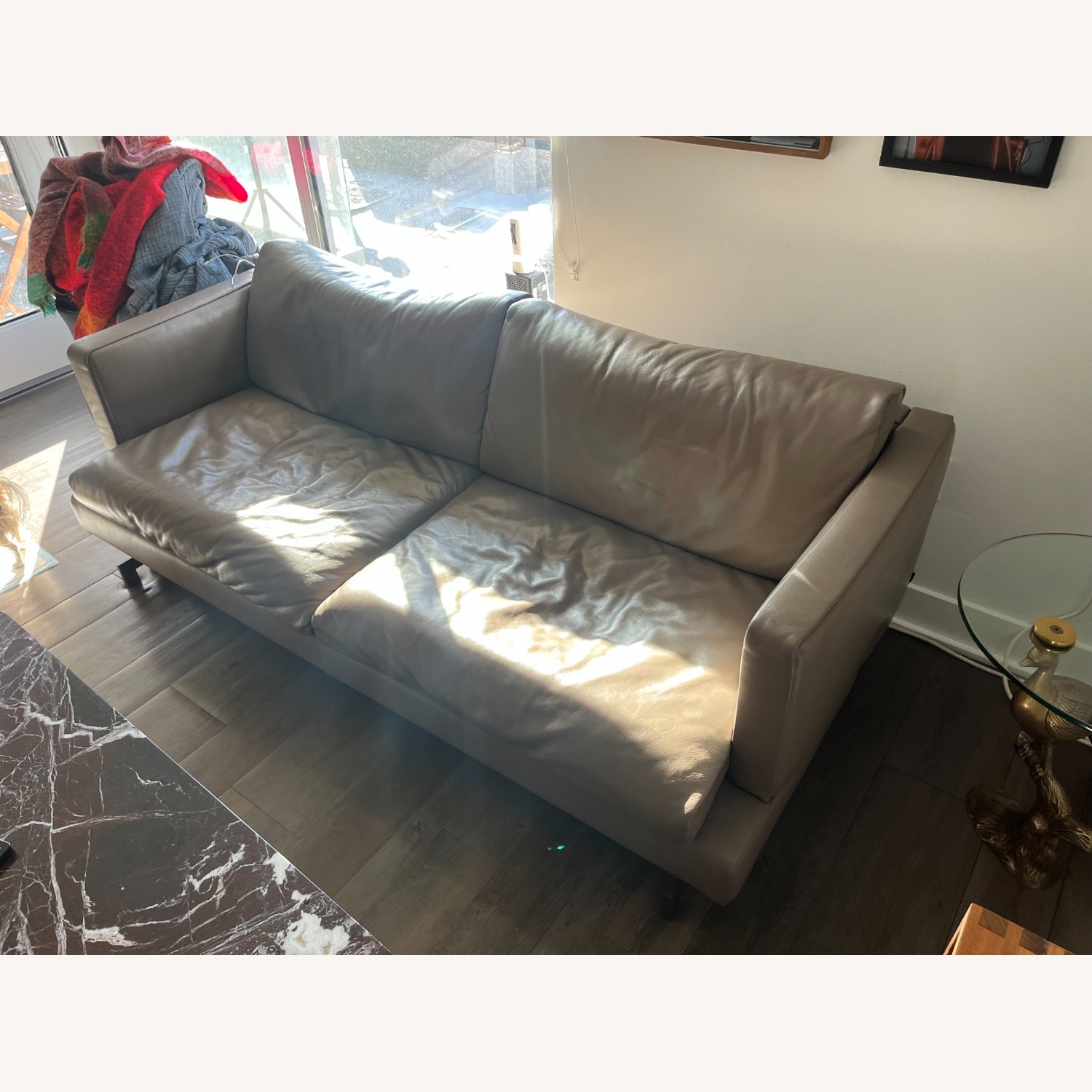 Natuzzi Cappuccino Leather Sofa - AptDeco