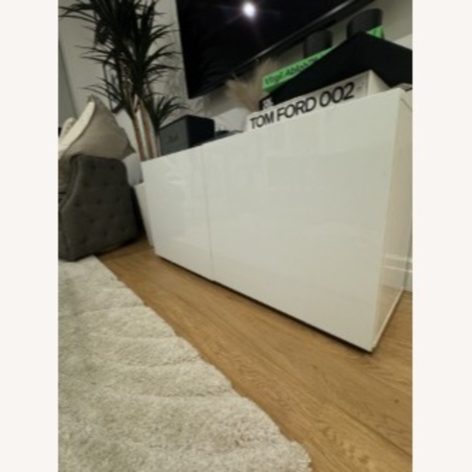 CB2 Fuel High-Gloss White Credenza - AptDeco