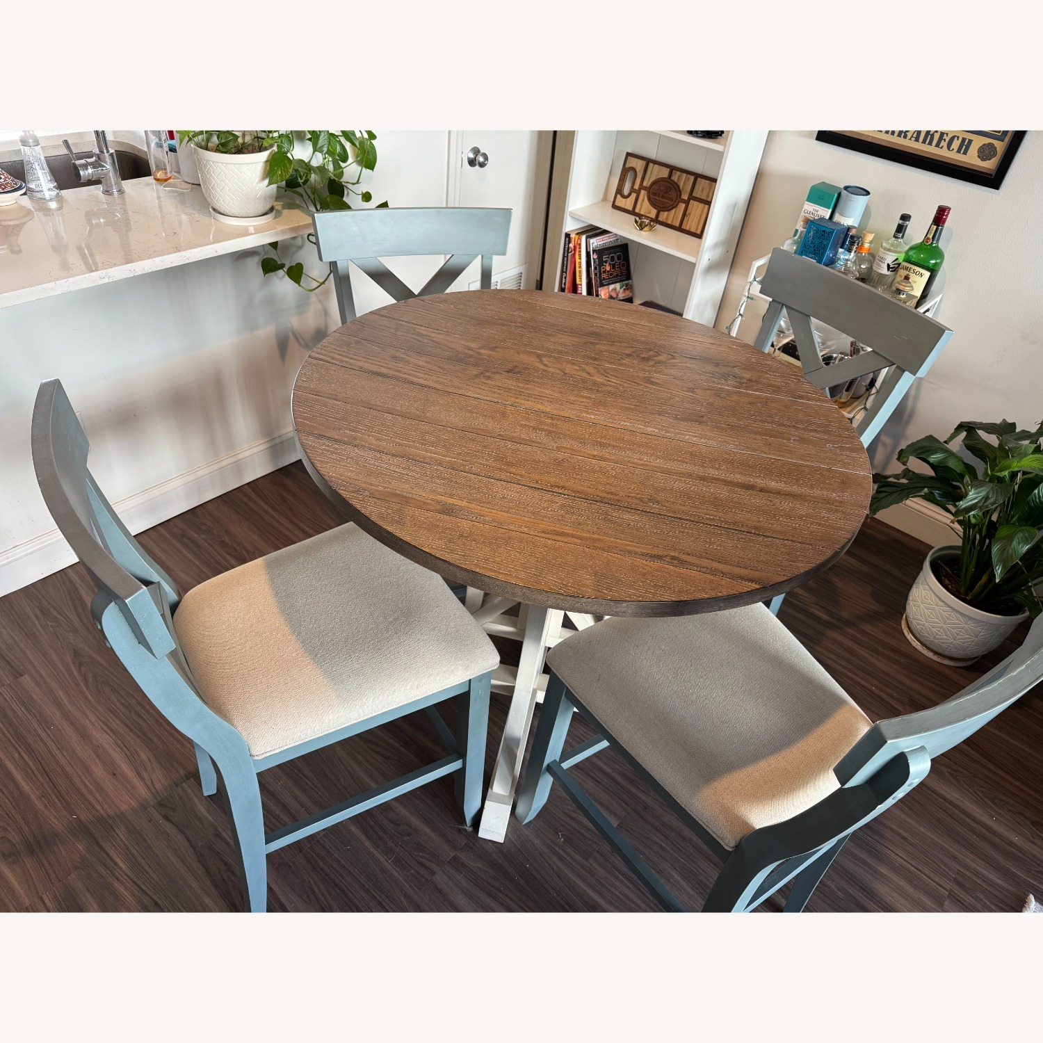 Round Counter Height Dining Table with Chairs - AptDeco