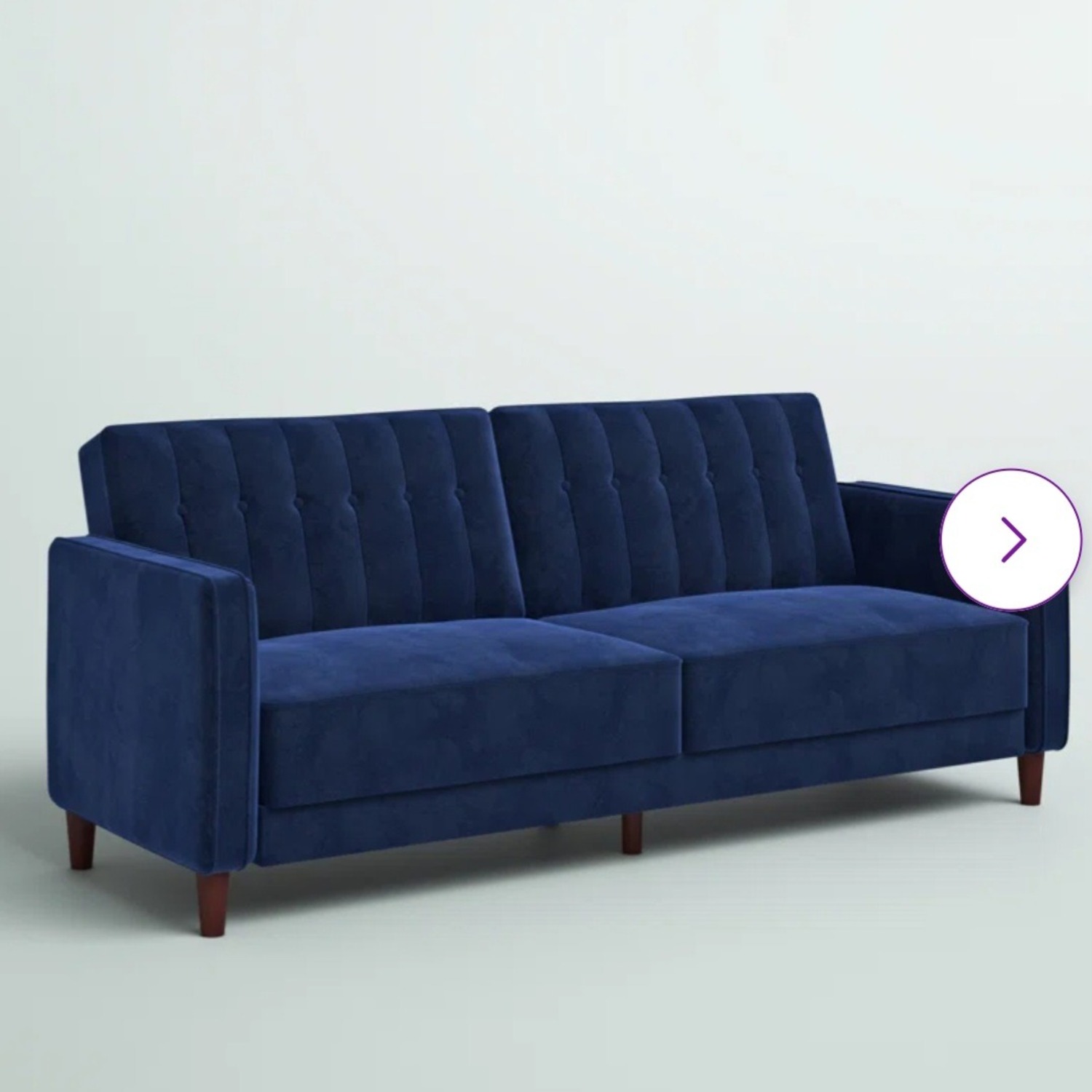 Blue Velvet Convertable Sofa - AptDeco