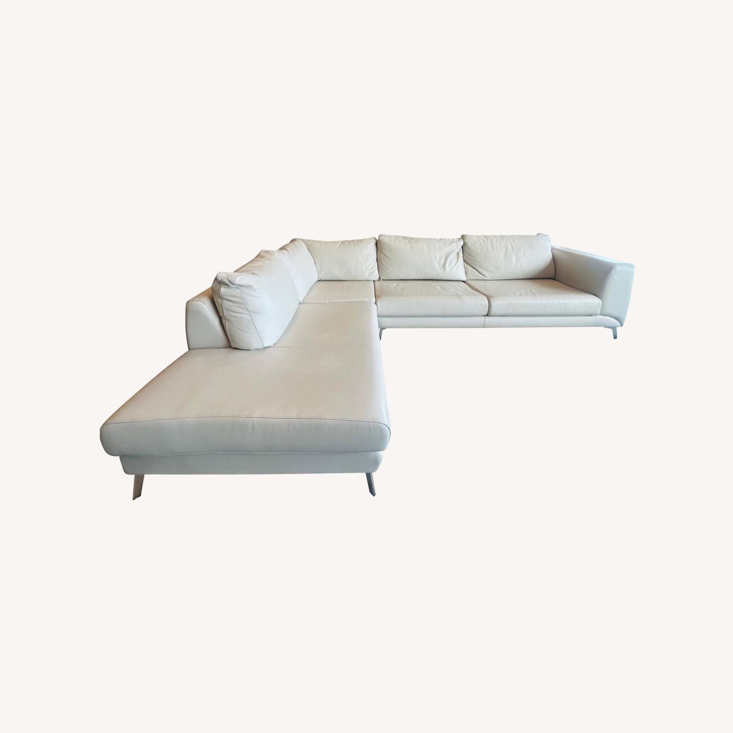 BoConcept Fargo Leather Sofa with Chaise Return - AptDeco