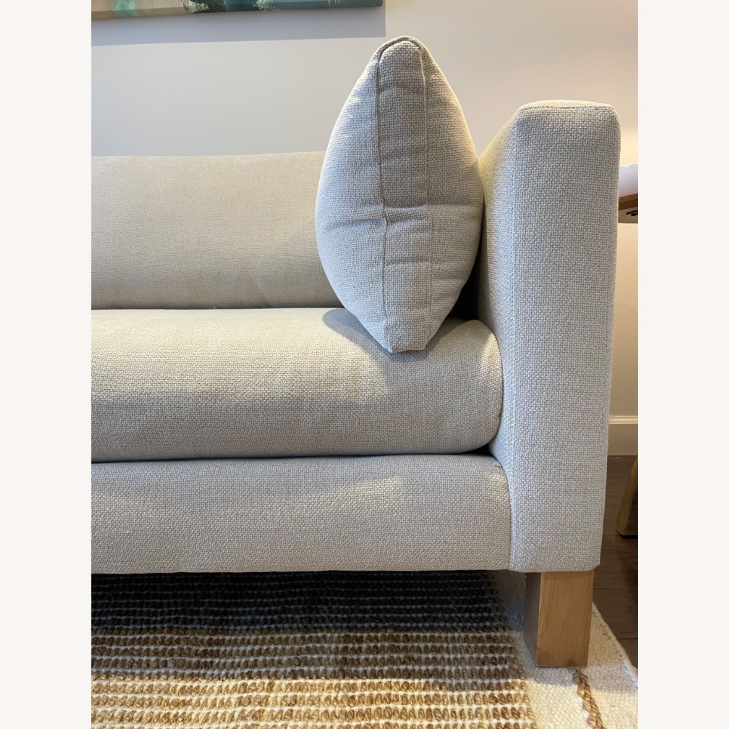 Crate & Barrel Pacific 2 Seat Track Arm Sofa with Wood Legs - AptDeco