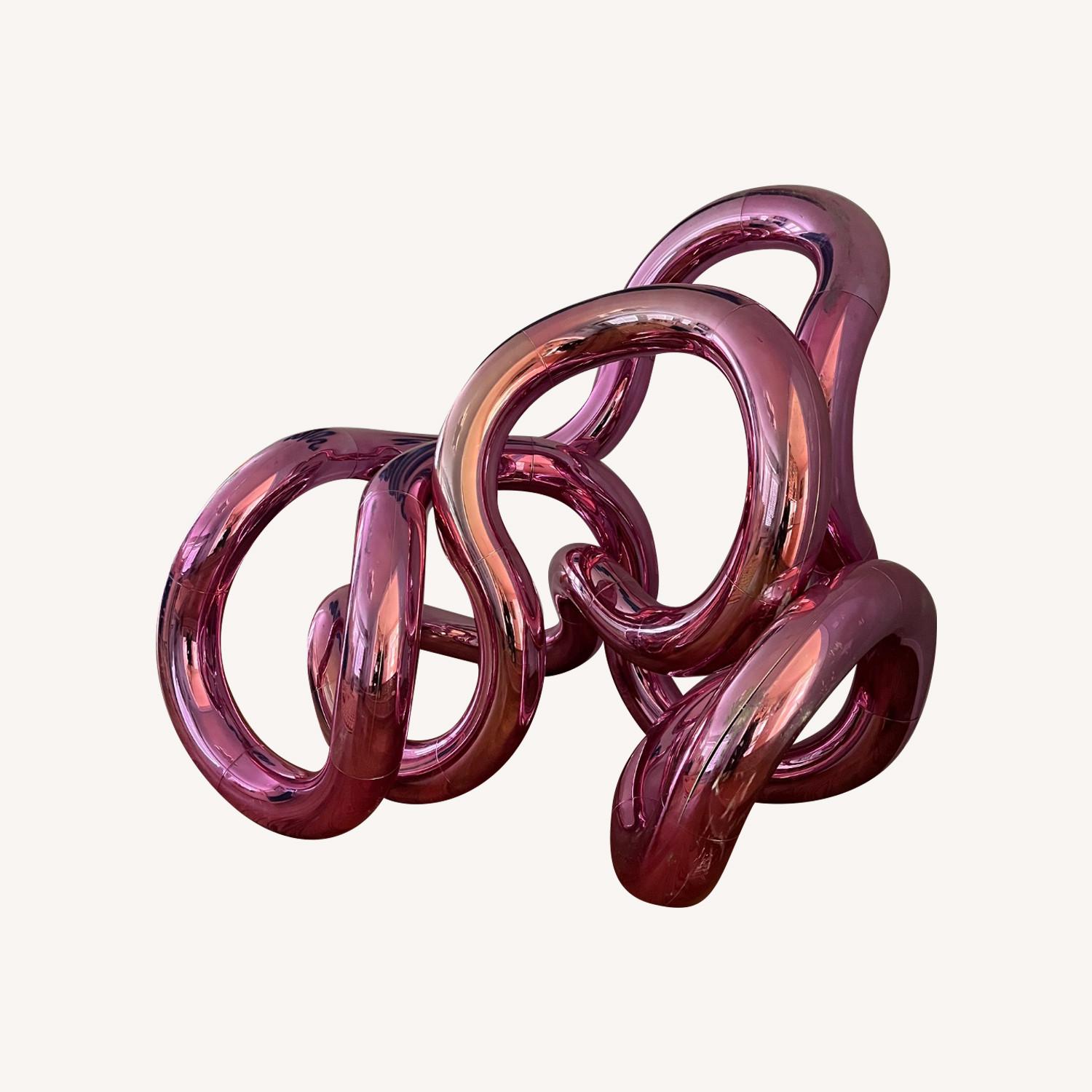 Pink Squiggle Sculpture - AptDeco