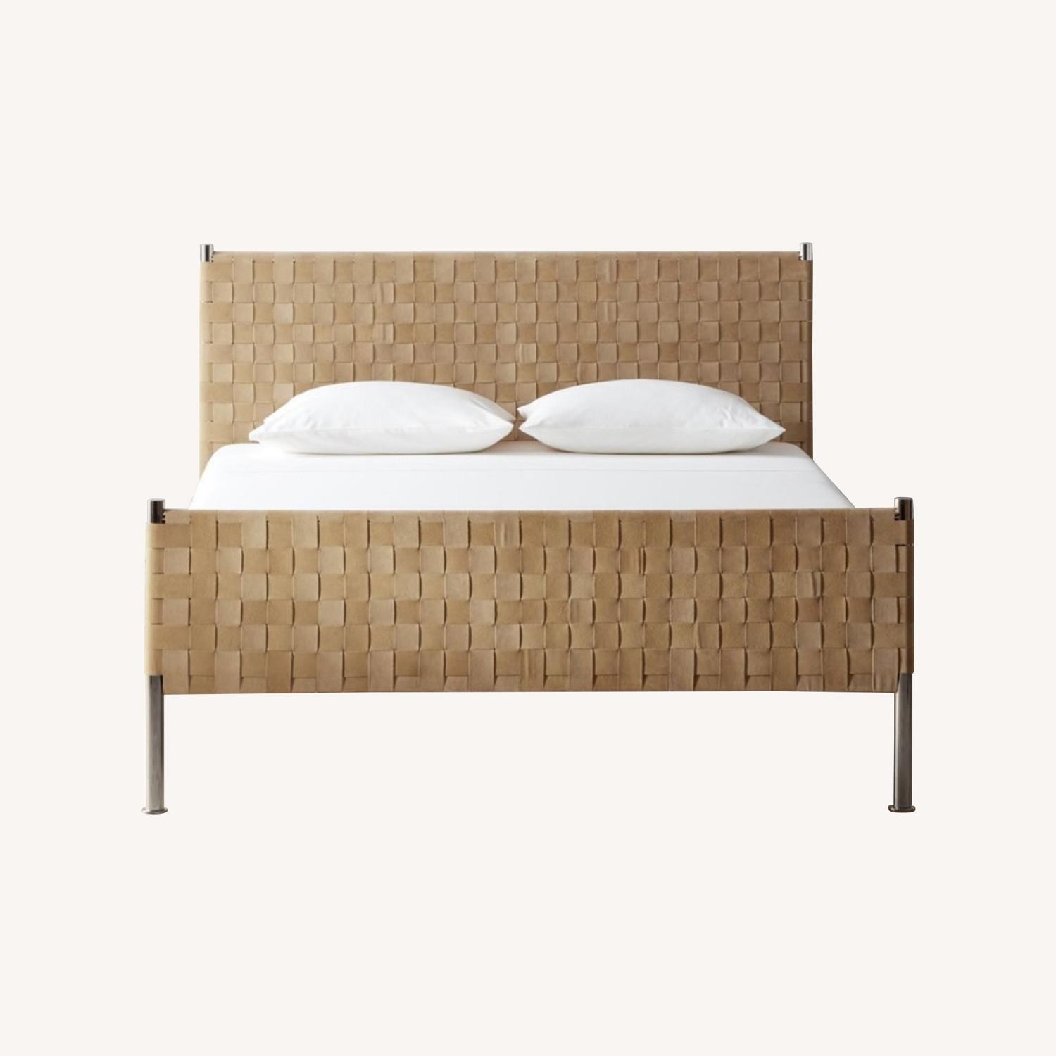 CB2 Woven Suede Bed Frame - AptDeco