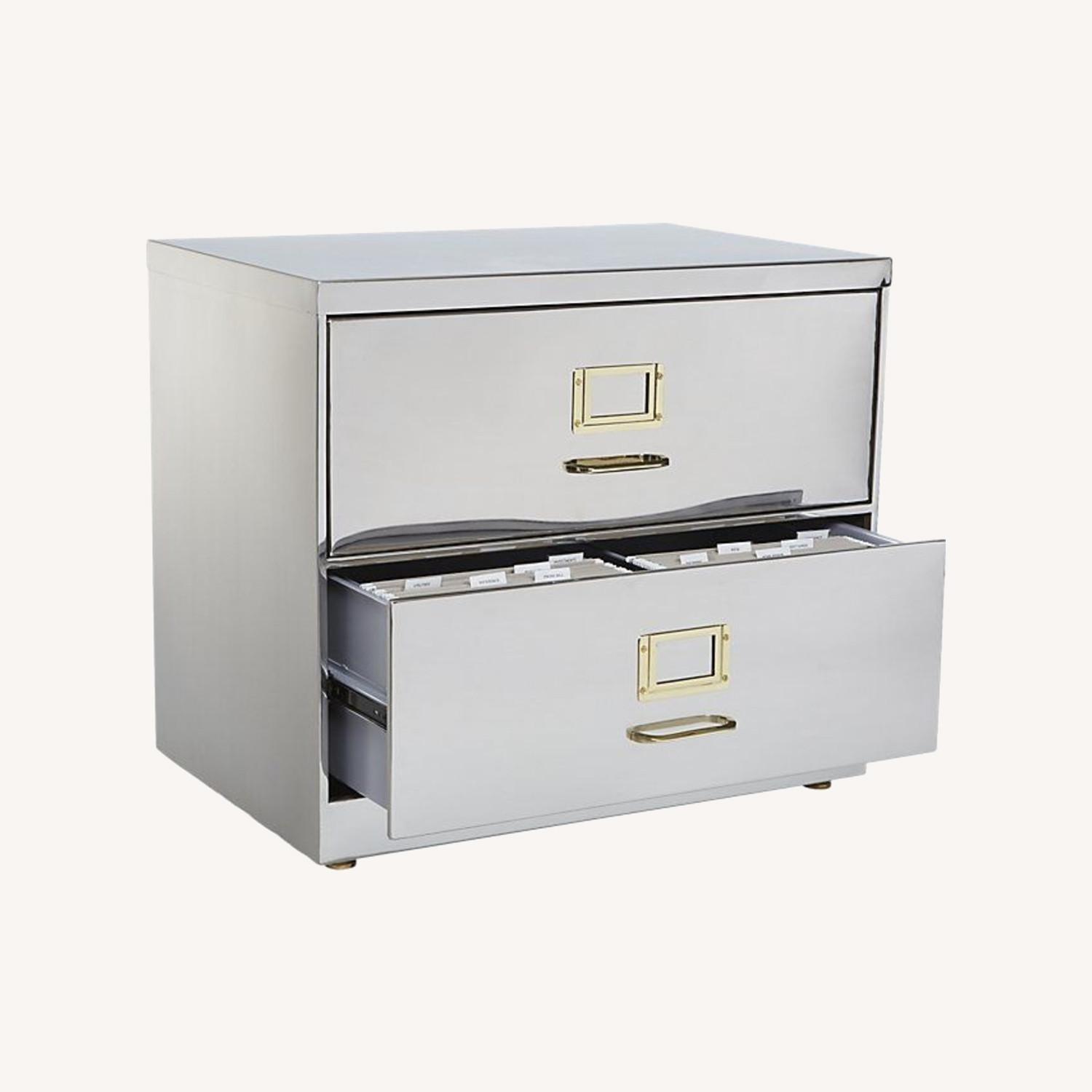 CB2 Stainless Steel Filing Cabinet - AptDeco