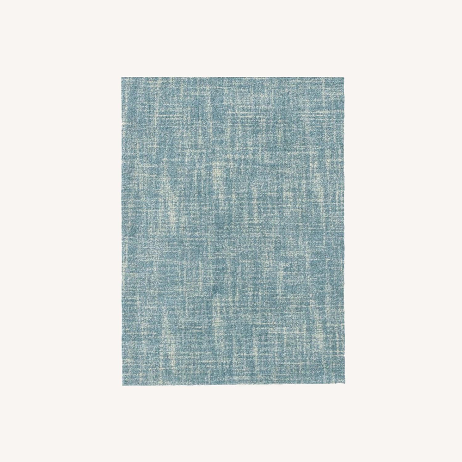 Aqua Blue Wool Rug 6x9 - AptDeco