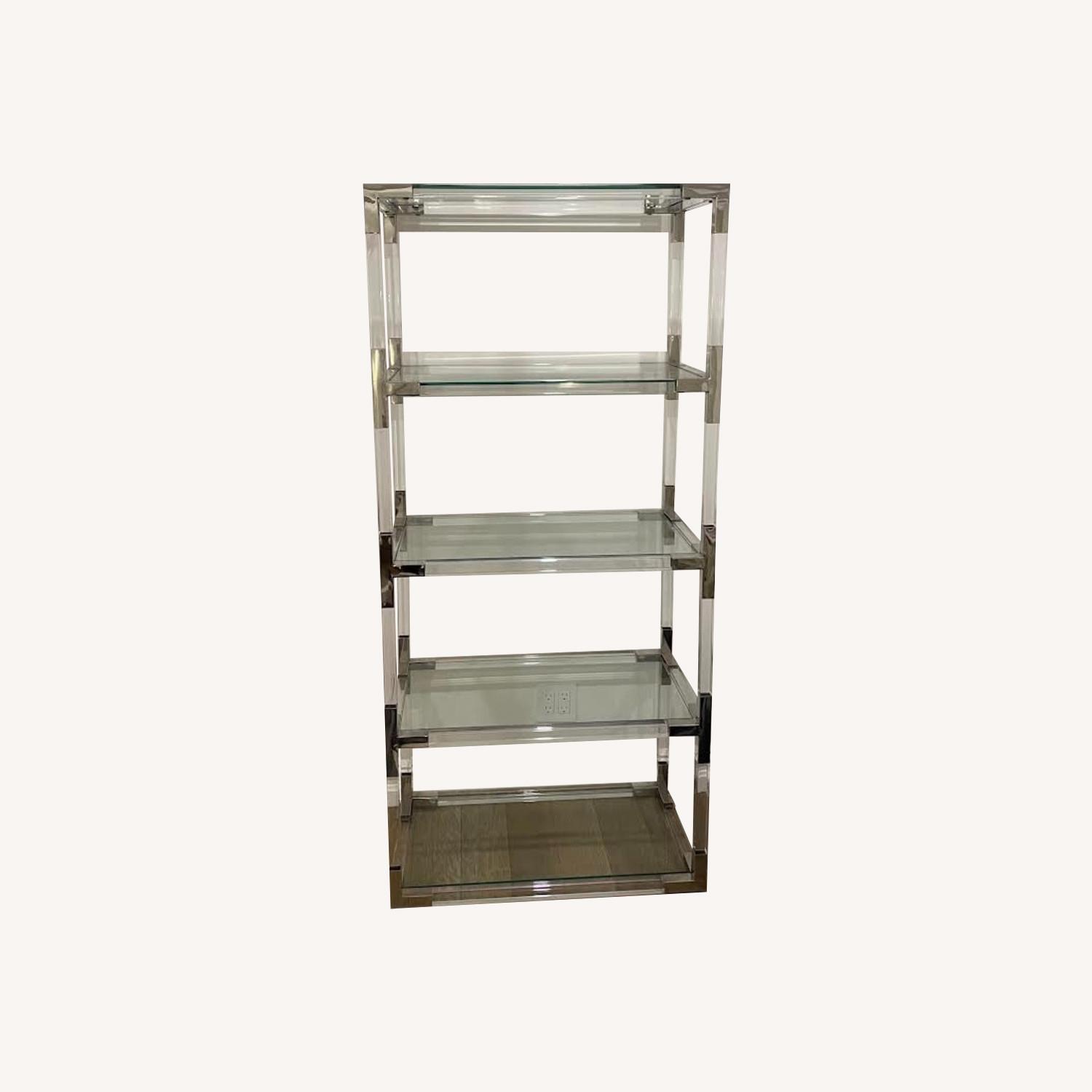 Silver Glass Bookcase - AptDeco