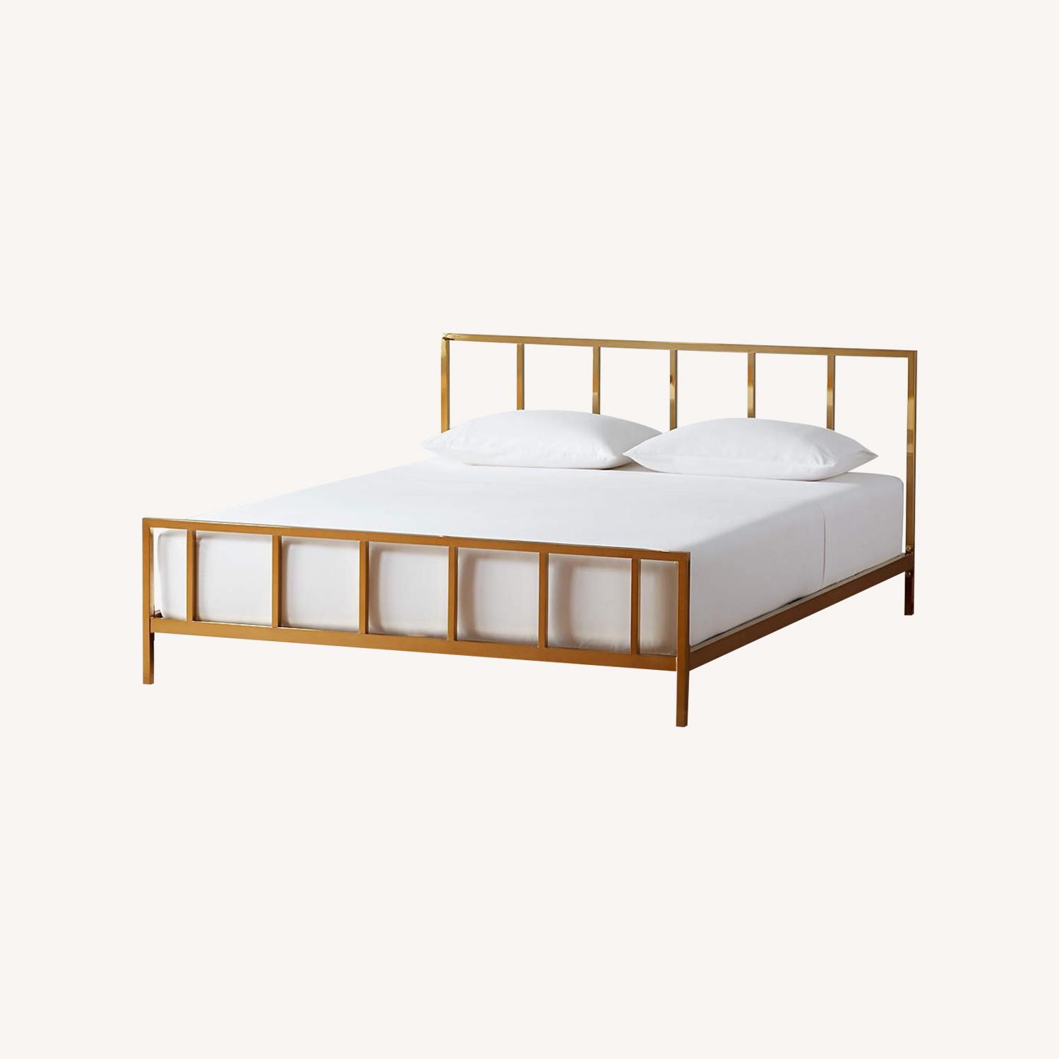 CB2 Alchemy Bronze Queen Bed - AptDeco