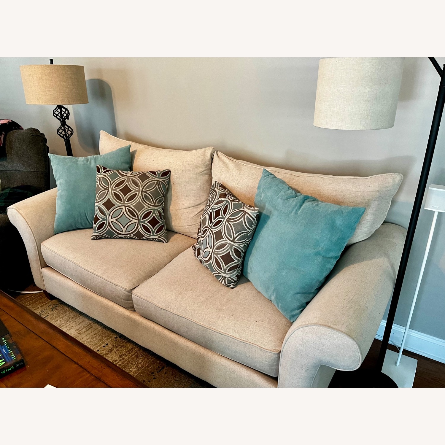Havertys Lauren 2 Piece Sofa, pillows - AptDeco