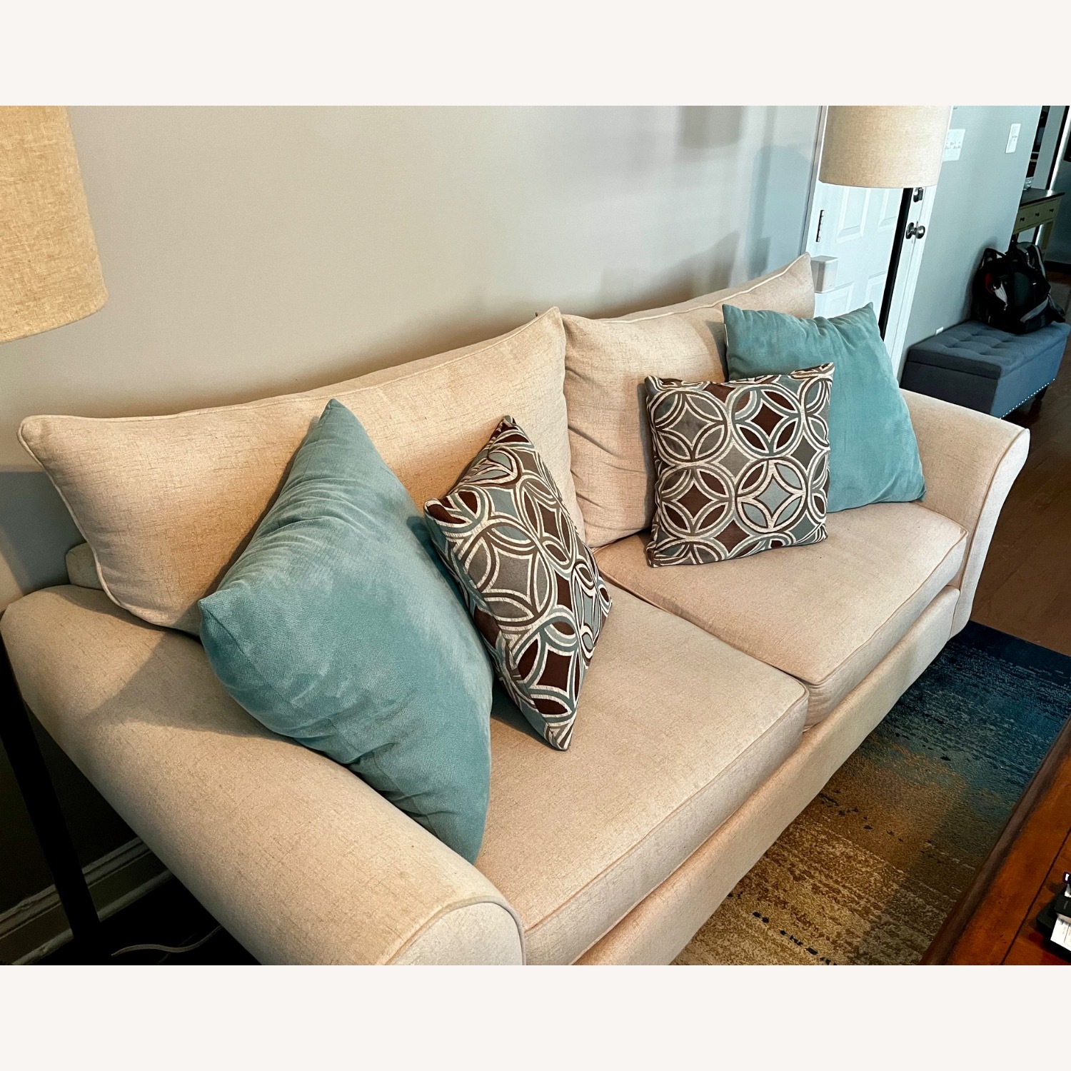 Havertys Lauren 2 Piece Sofa, pillows - AptDeco