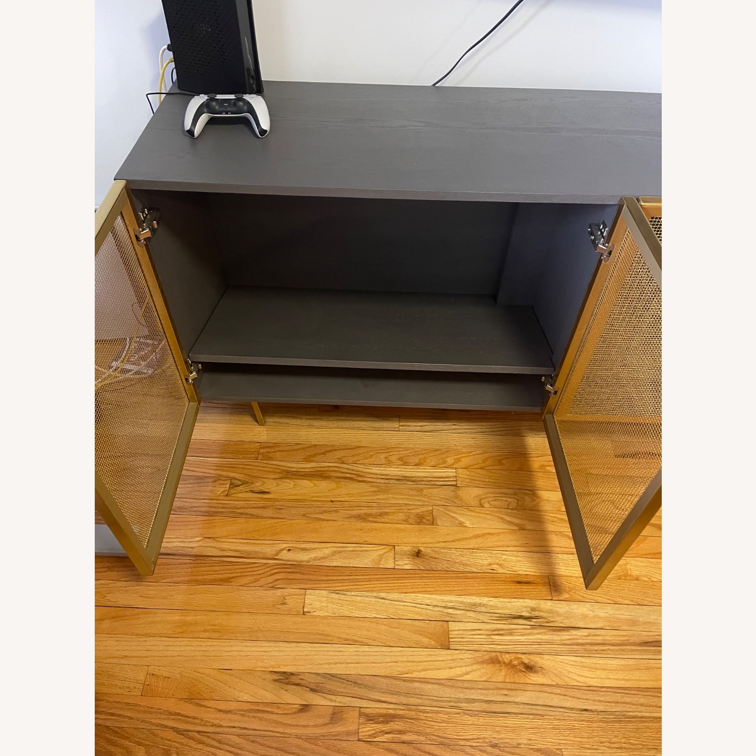 CB2 Trace 71" Brass Wire Mesh Credenza - AptDeco
