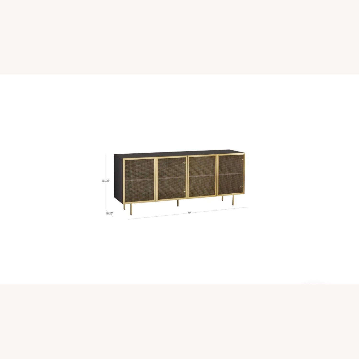 CB2 Trace 71" Brass Wire Mesh Credenza - AptDeco