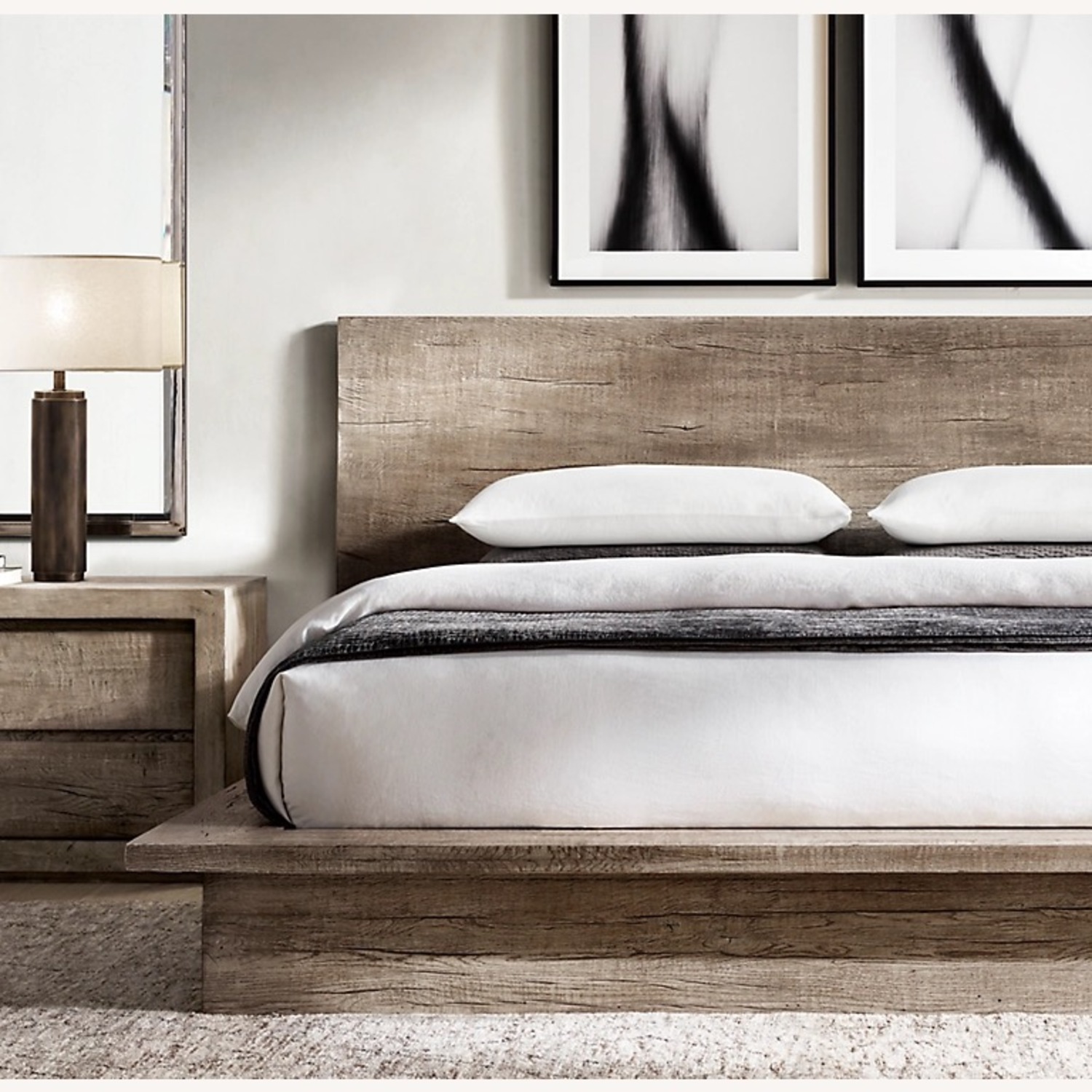 Restoration Hardware Reclaimed Oak Platform Bed - AptDeco