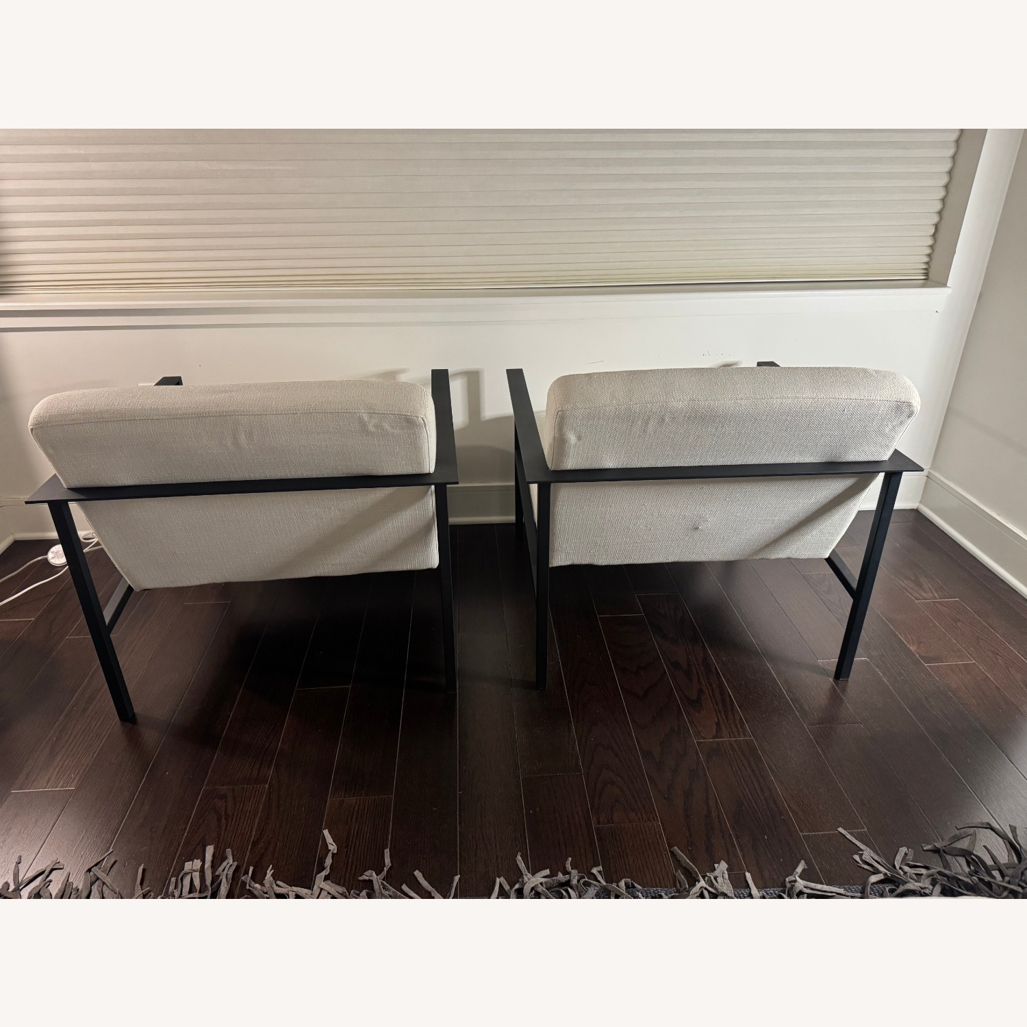 CB2 Cue White Chair with Black Legs - AptDeco