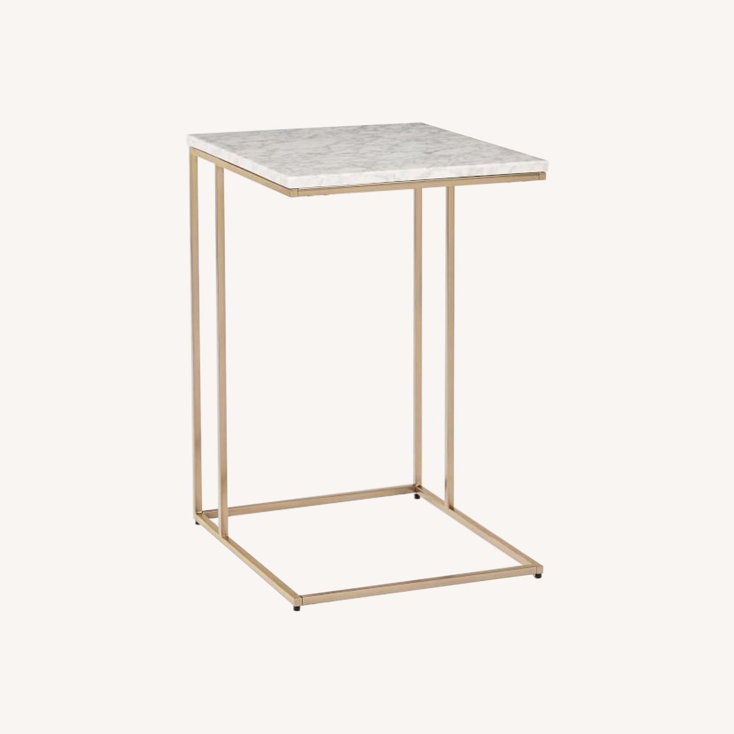 West Elm Streamline Marble C-Side Table - AptDeco