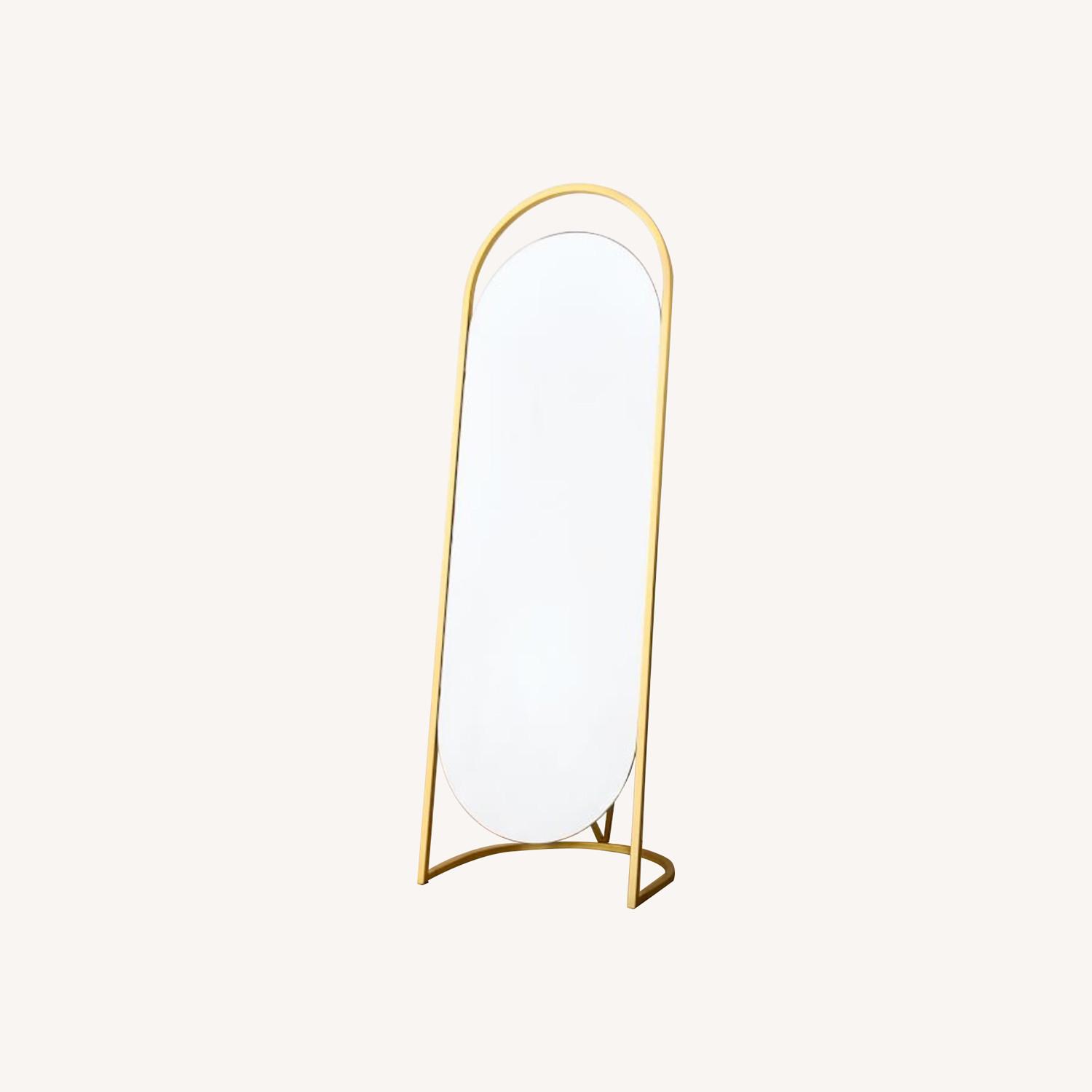 West Elm Folded Ellipse Standing Floor Mirror - AptDeco