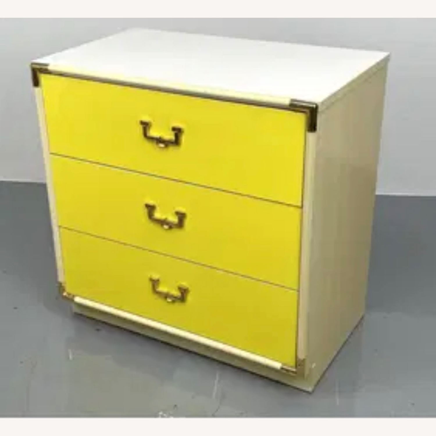 Bassett Campaign Yellow White Wood Dresser - AptDeco