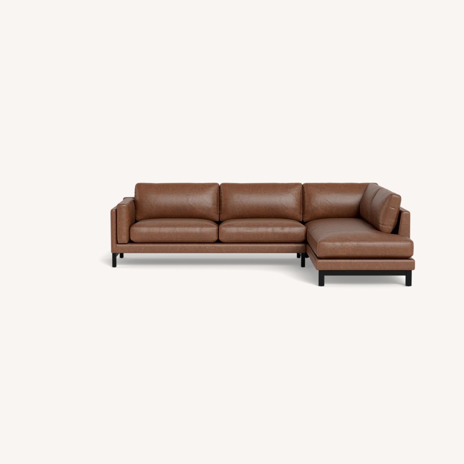 Interior Define Gaby Leather Sectional Sofa - AptDeco