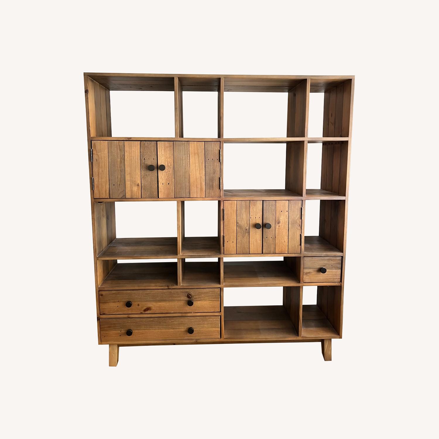 Perigold Art Deco Wood Shelf Unit - AptDeco