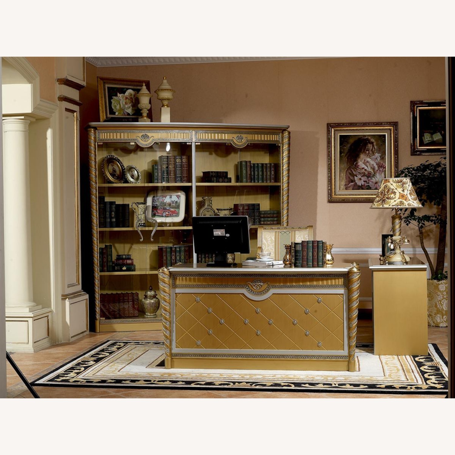 Opulent Gold Executive Desk - AptDeco