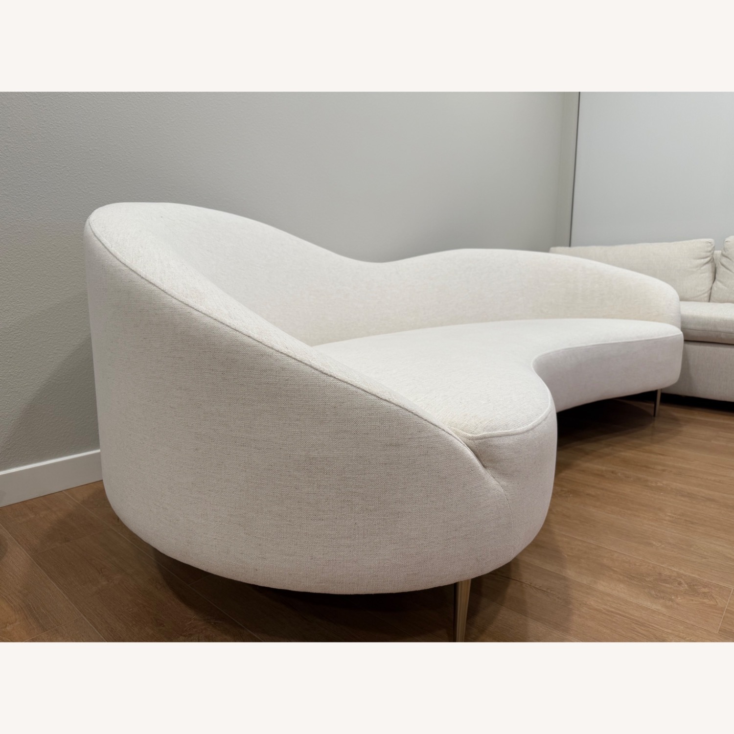 CB2 Curvo 96.5" White Performance Fabric Sofa By Goop - AptDeco