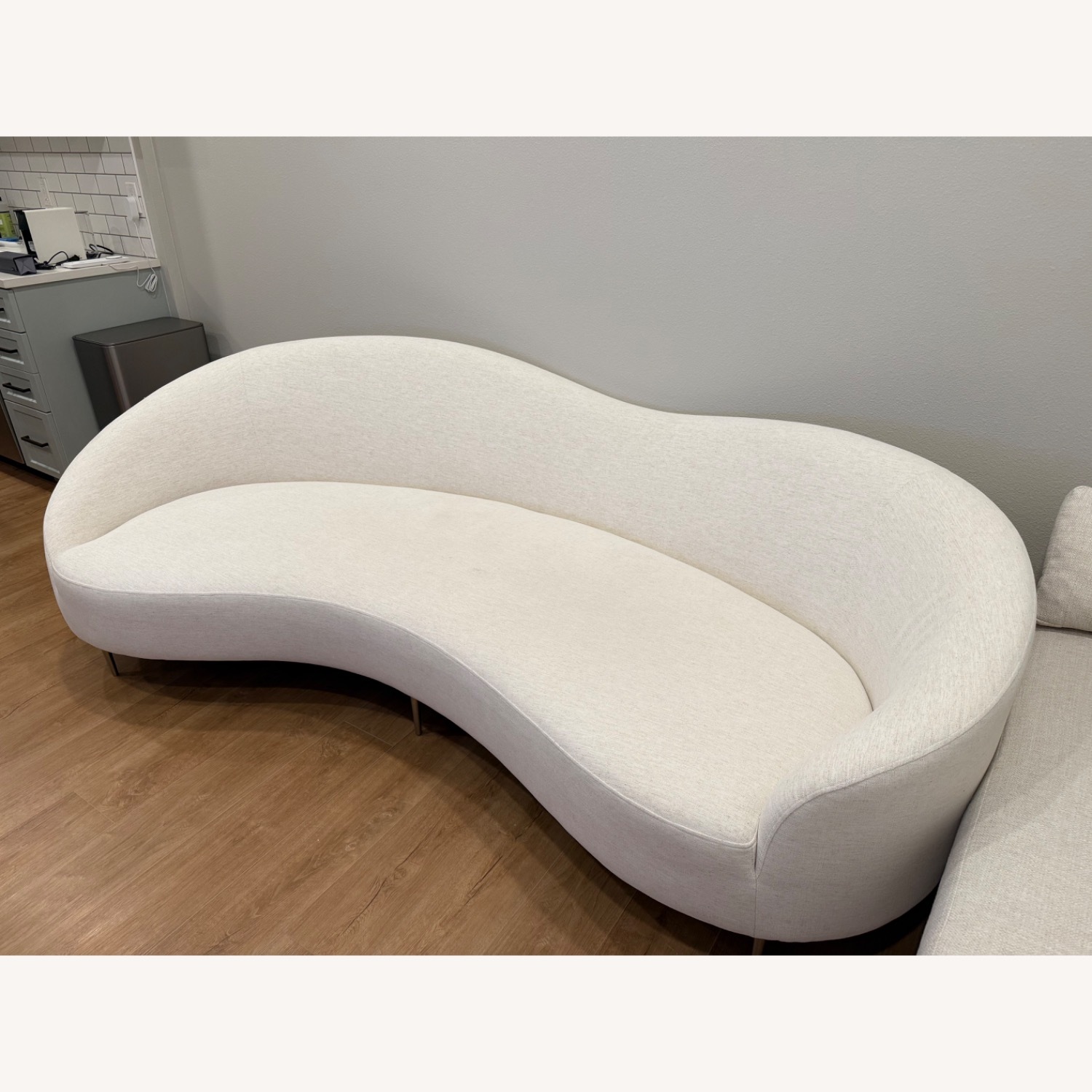 CB2 Curvo 96.5" White Performance Fabric Sofa By Goop - AptDeco
