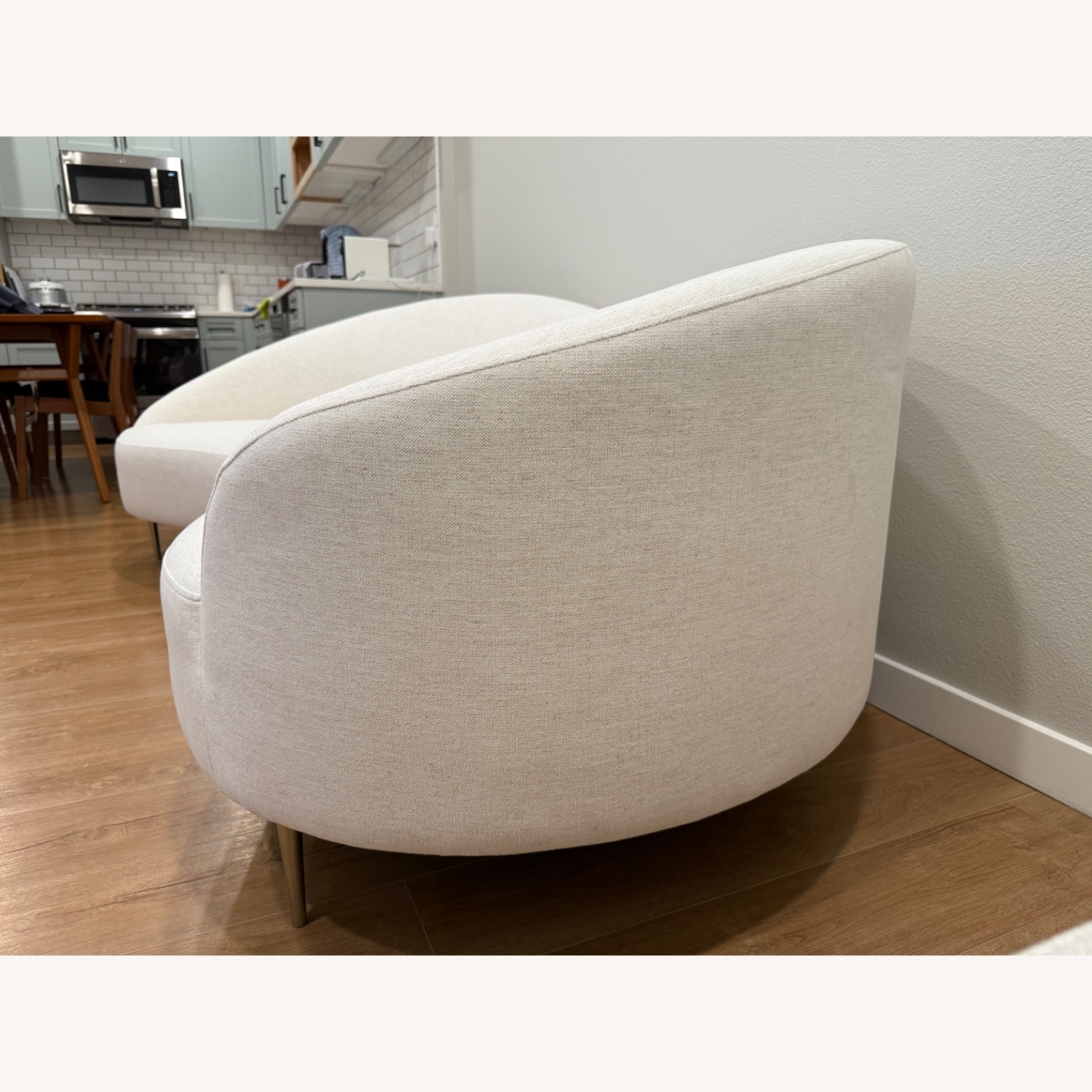 CB2 Curvo 96.5" White Performance Fabric Sofa By Goop - AptDeco