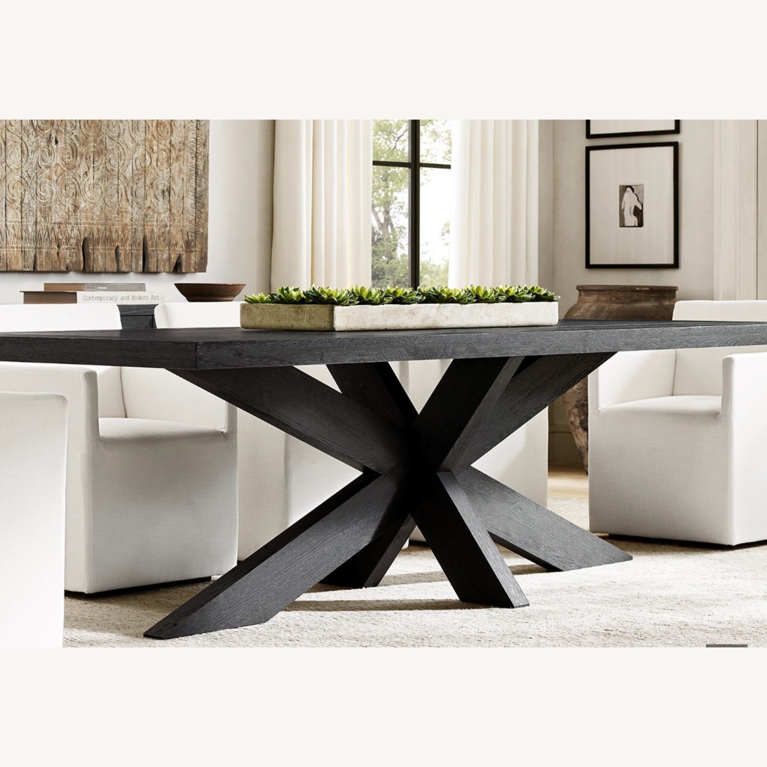 Restoration Hardware 1960s French X-Base Rectangular Dining Table - AptDeco