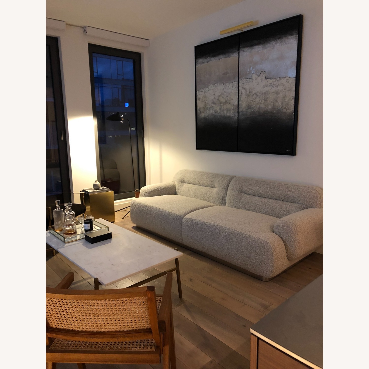 CB2 Boucle Logan Sofa - AptDeco