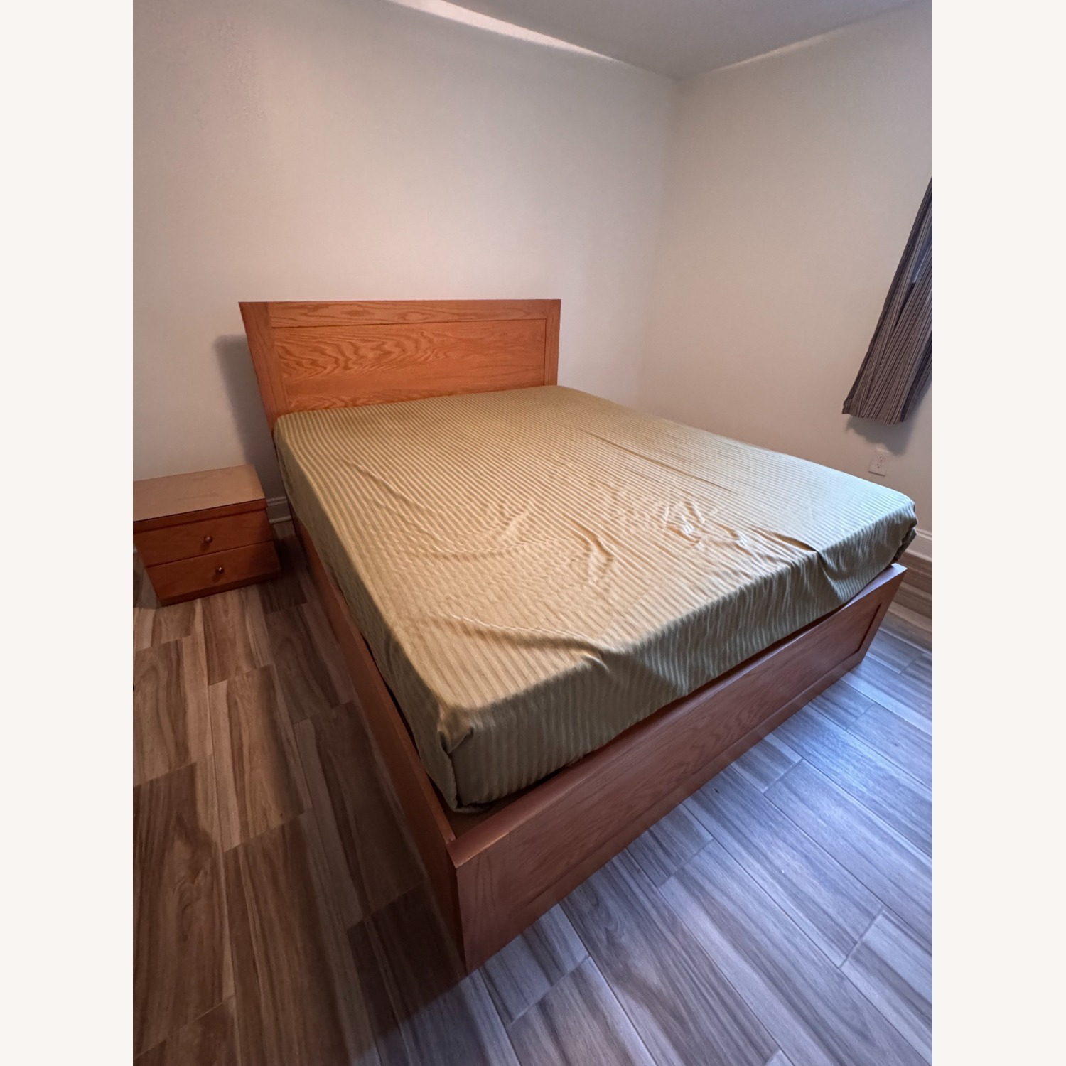 Custom Made Queen Sized Bed with Nightstands - AptDeco