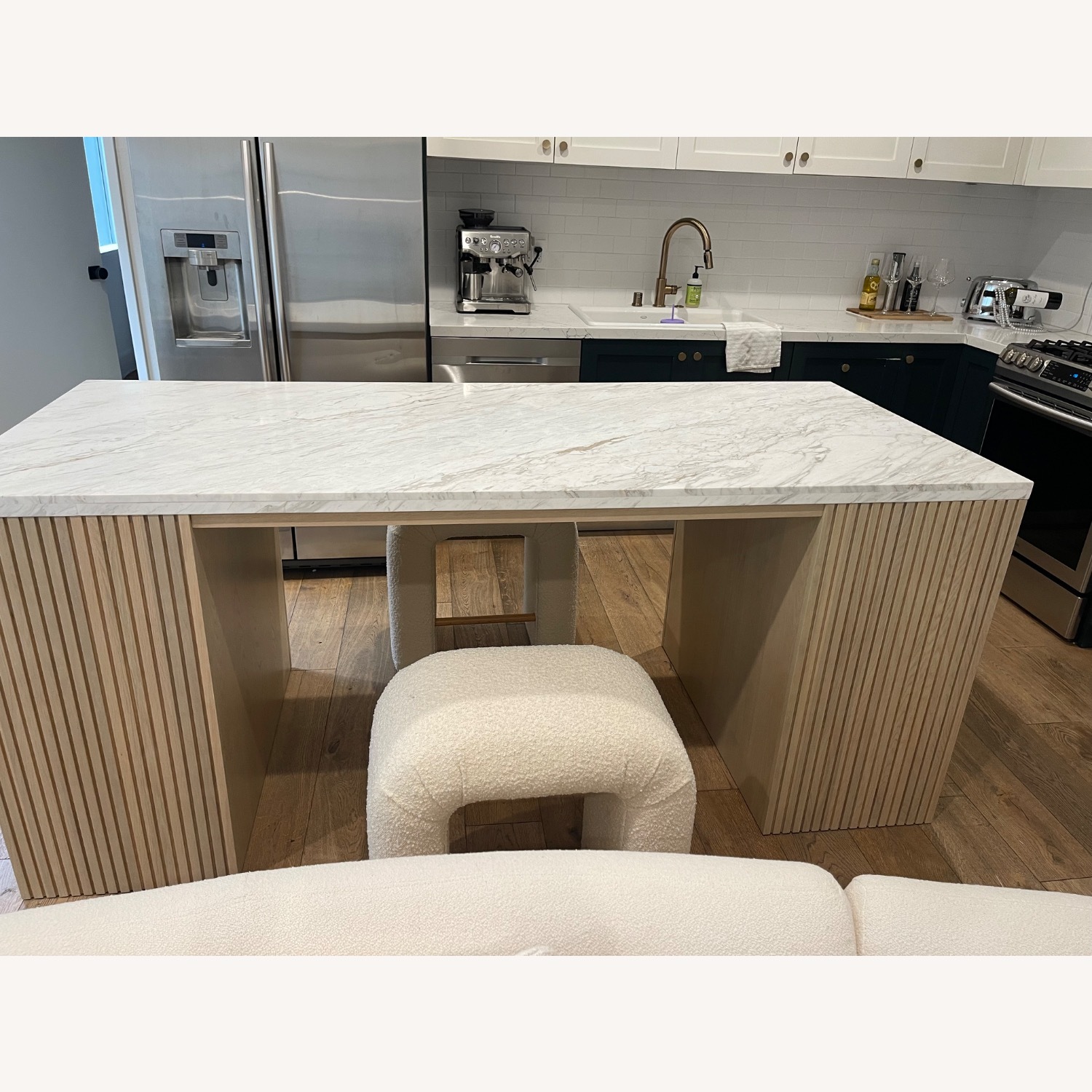 Crate & Barrel Batten 84" Natural Oak Wood Kitchen Island with Storage ...