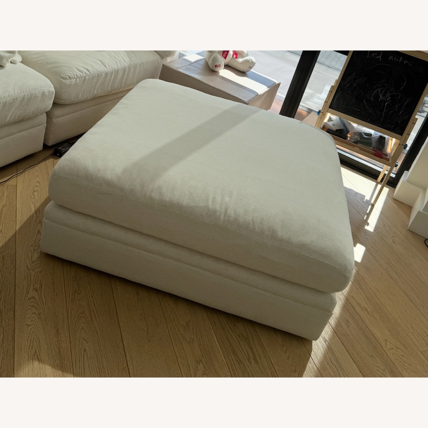 Arhaus Beale Square Ottoman - Snow Nomad - AptDeco