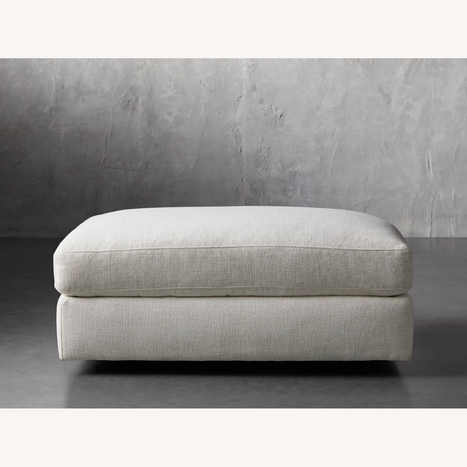 Arhaus Beale Square Ottoman - Snow Nomad - AptDeco