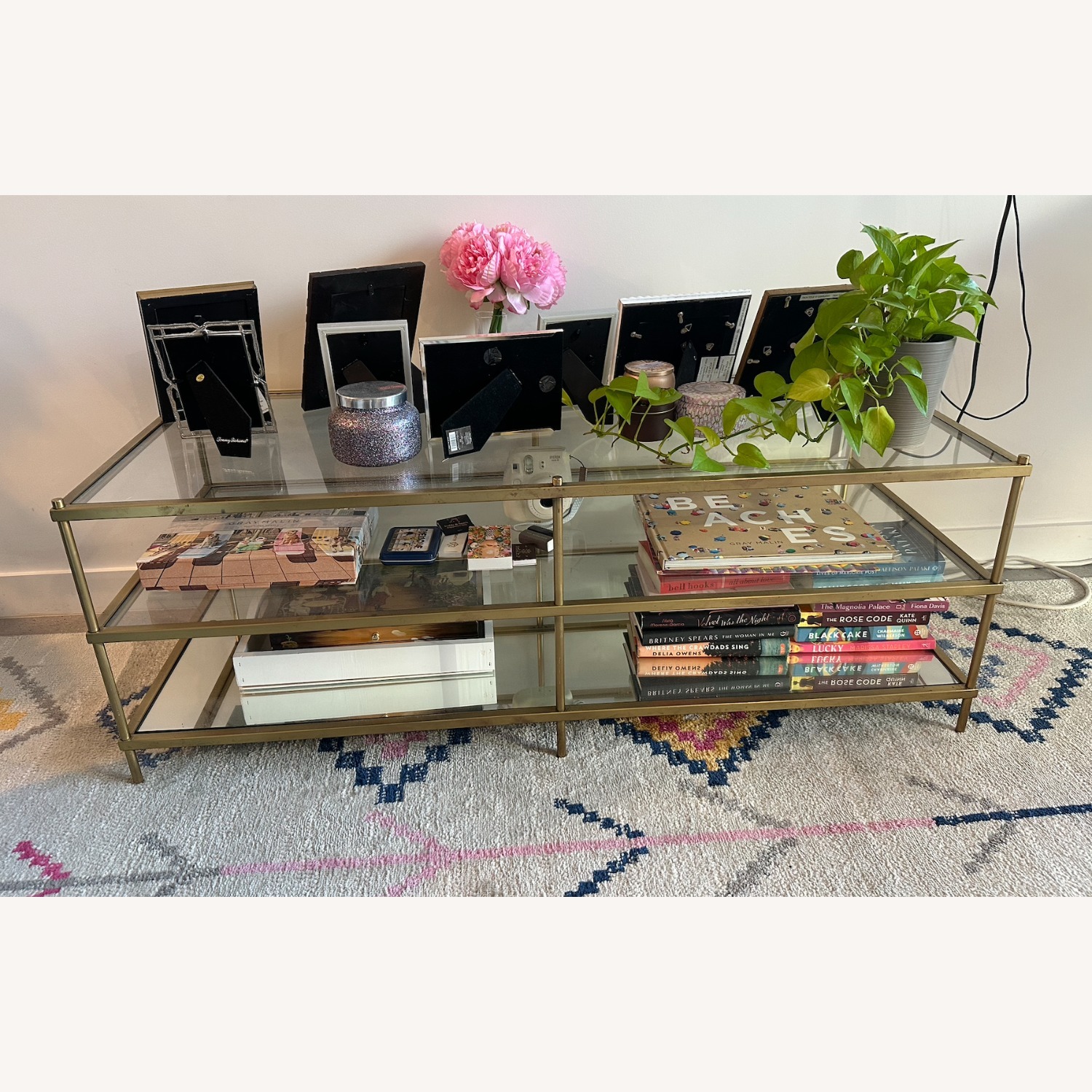 West Elm Terrace Glass and Mirrored Coffee Table - AptDeco