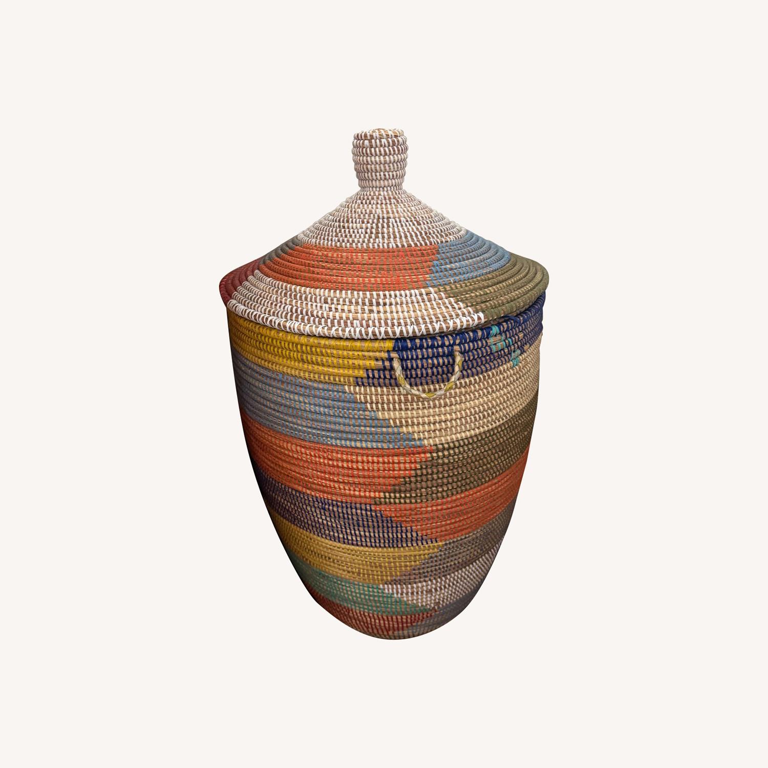 Handwoven African Storage Basket - AptDeco