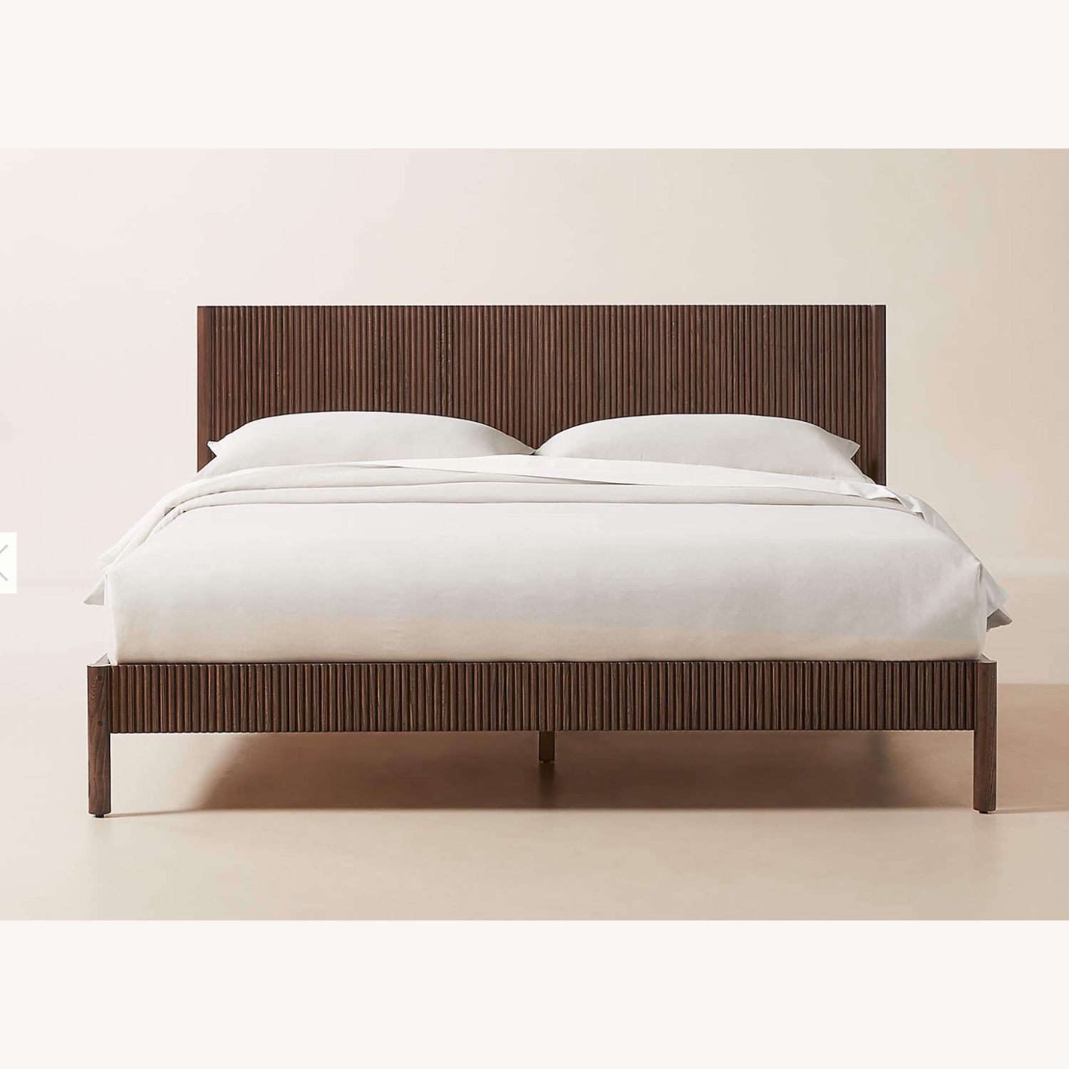 CB2 Siro Dark Mindi Wood King Bed - AptDeco