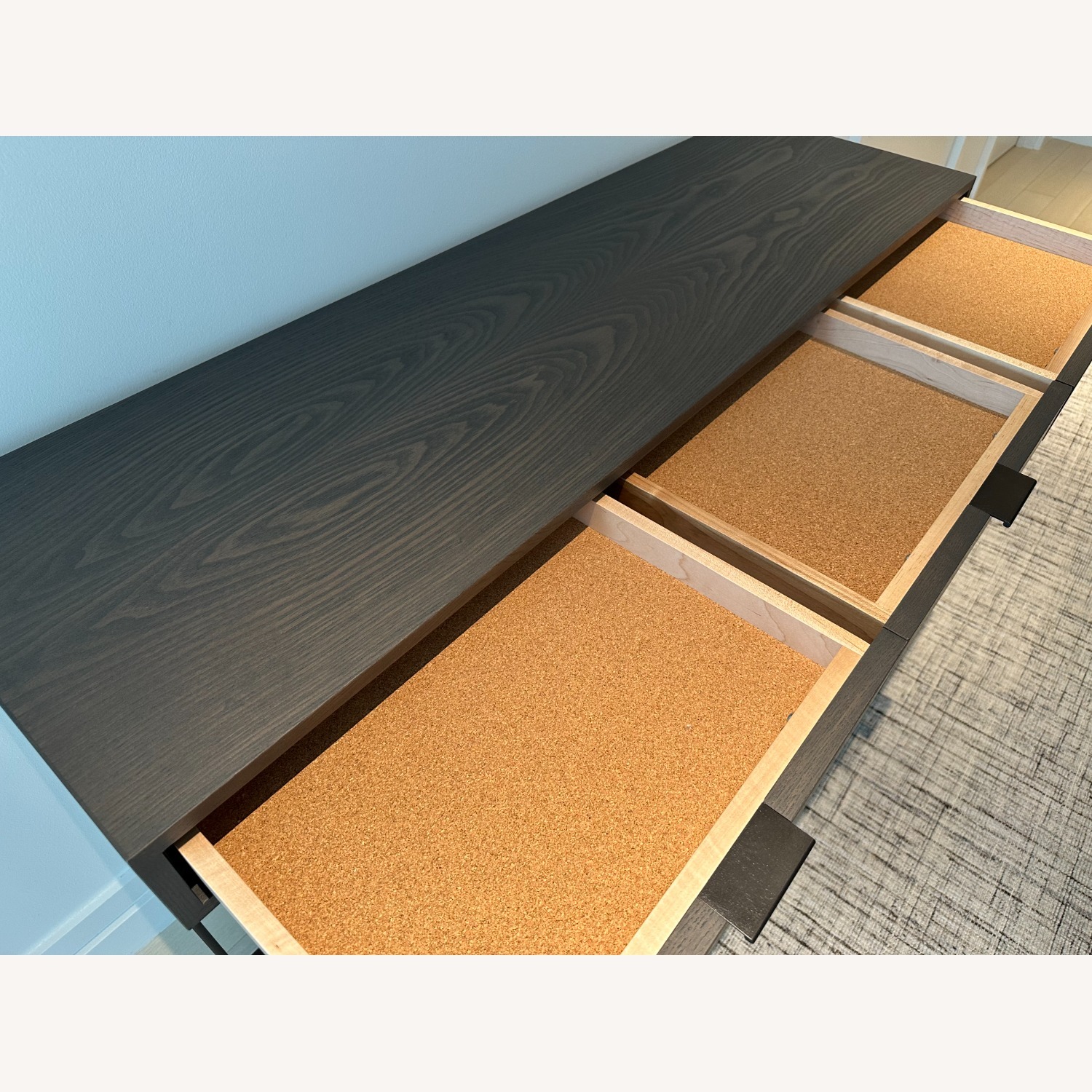 Side Entry Table Console Dark Brown / Grey - AptDeco