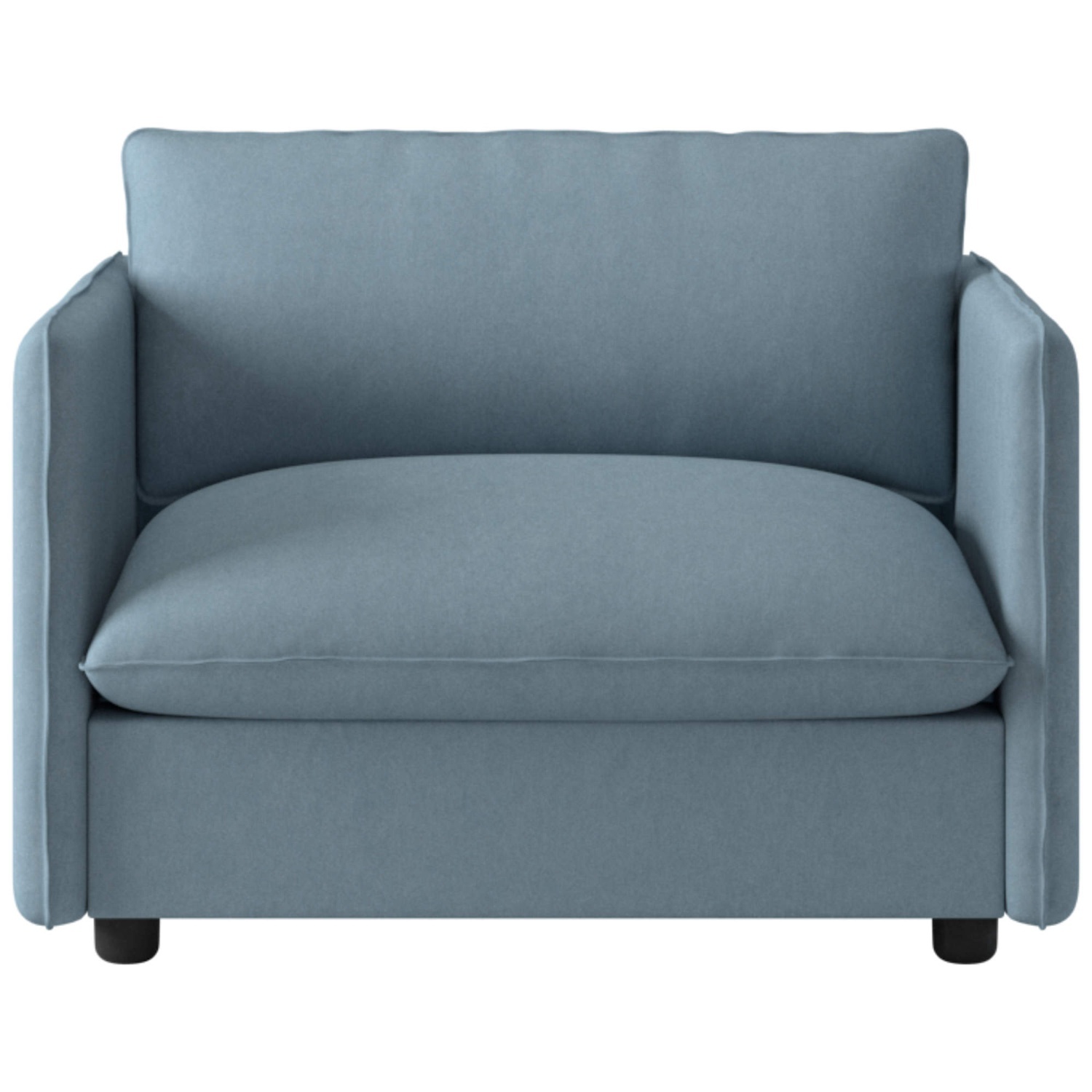 CB2 Corray Chair and a Half - blue velvet - AptDeco