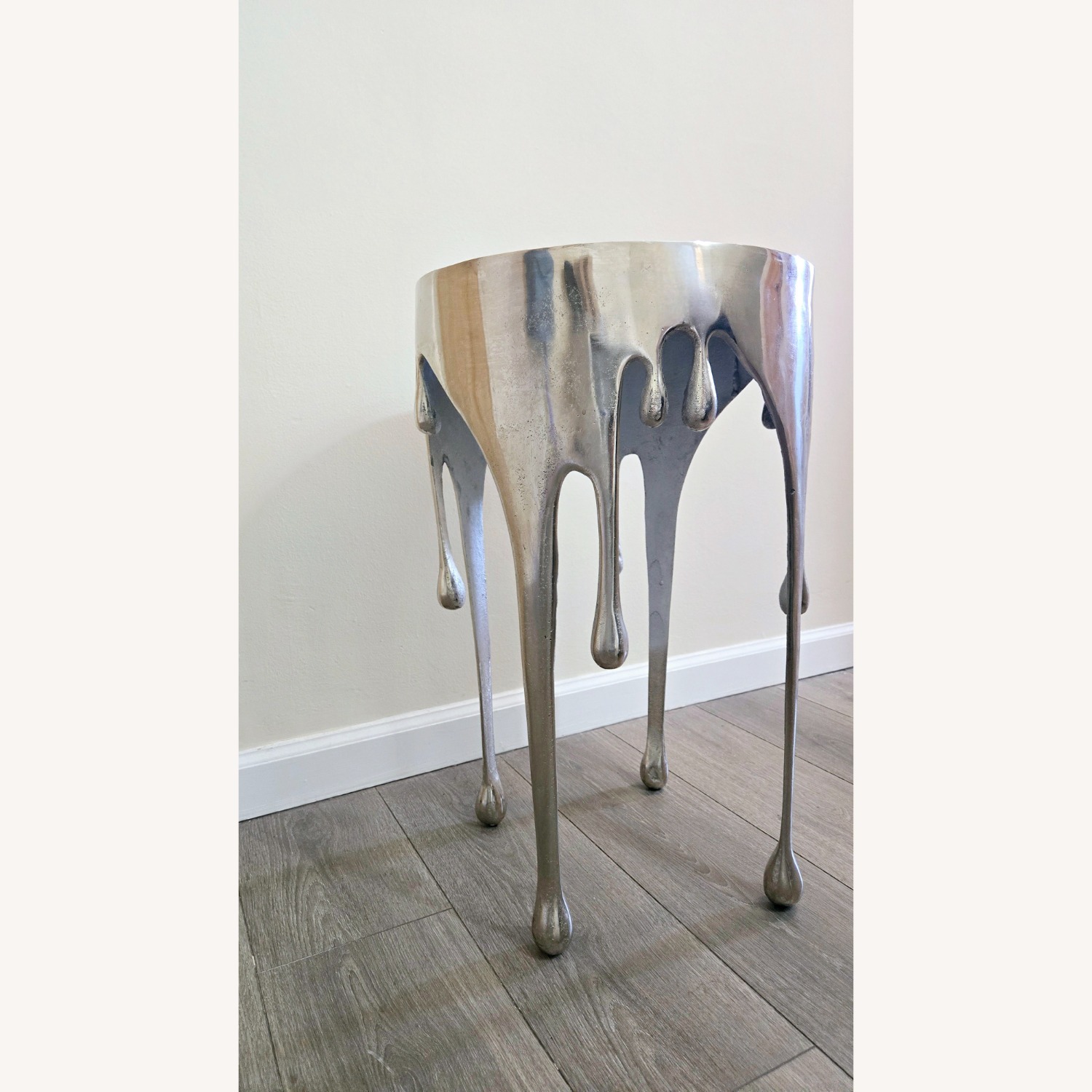 Art Deco Silver Drip side Table - AptDeco