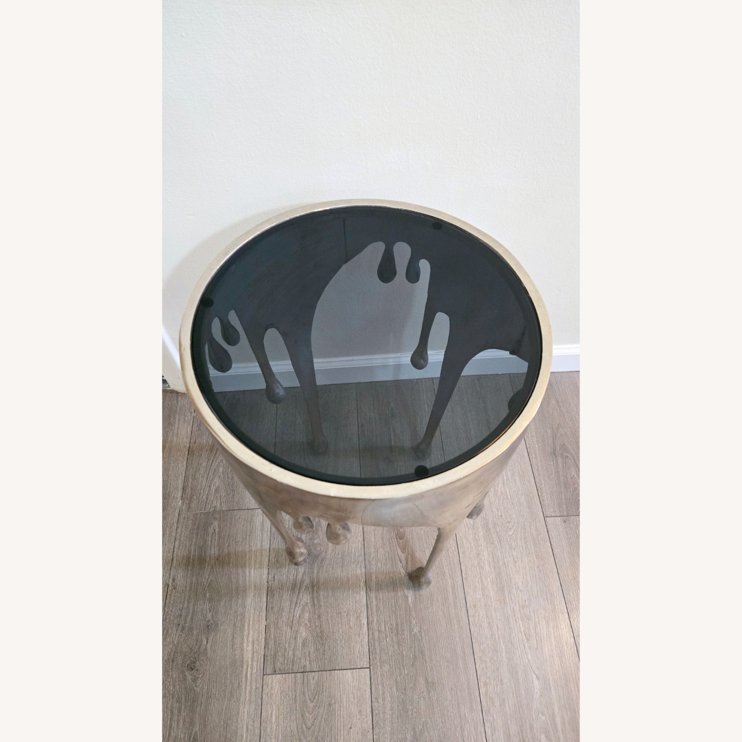 Art Deco Silver Drip side Table - AptDeco