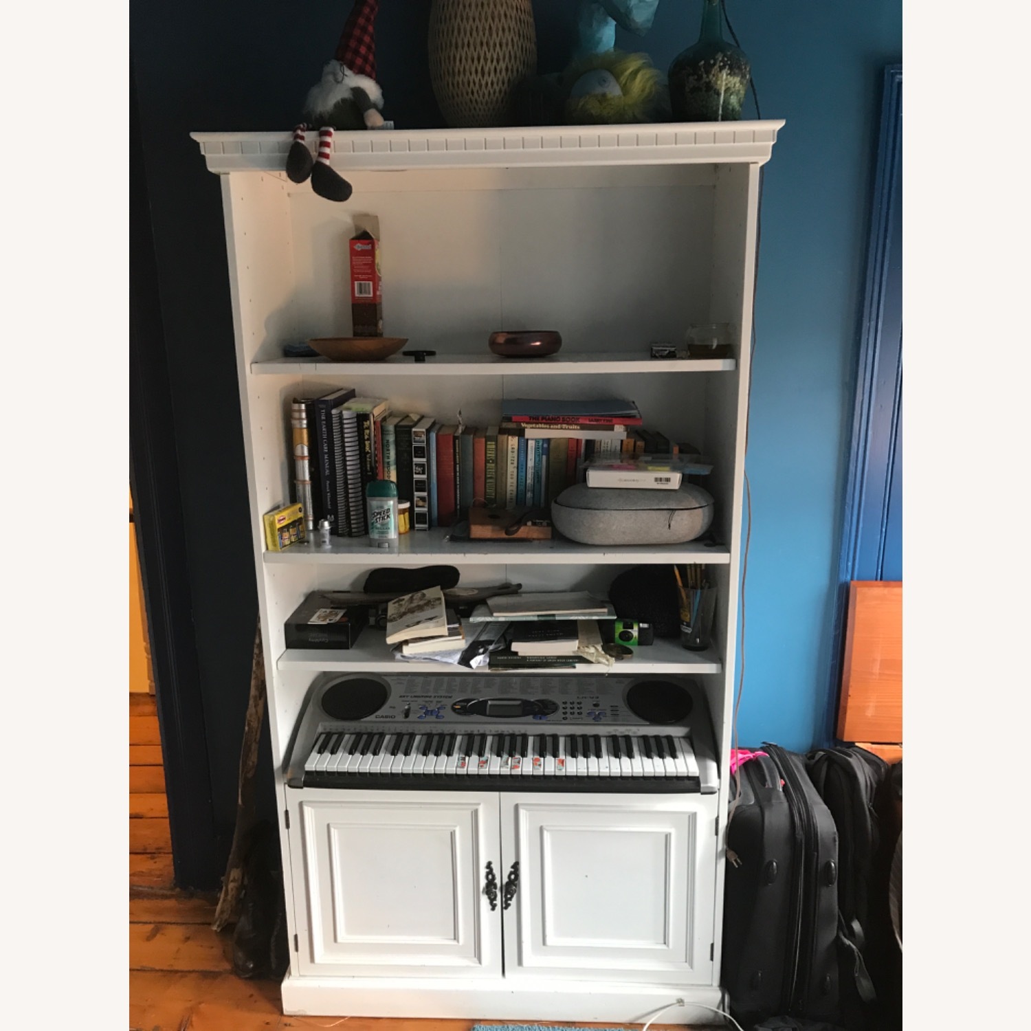 Pottery Barn Large White Bookcase - AptDeco