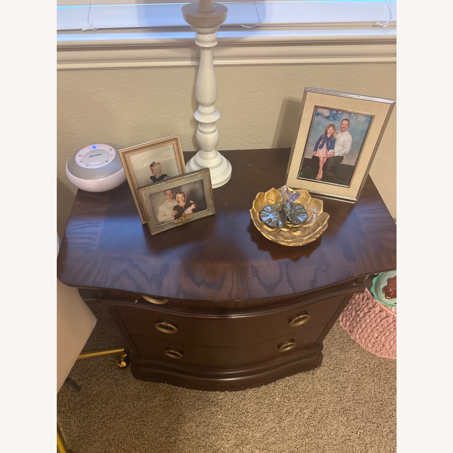 Dark Wood Nightstand - AptDeco