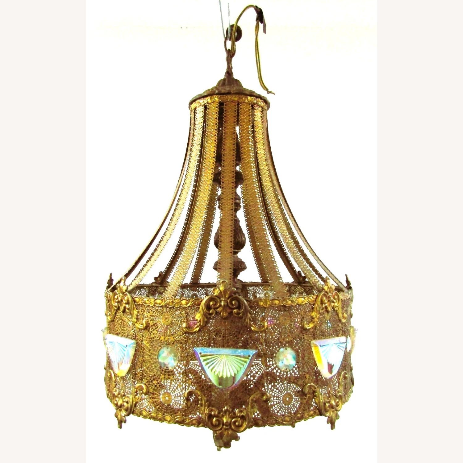 Antique Brass Bohemian Brass Chandelier - AptDeco