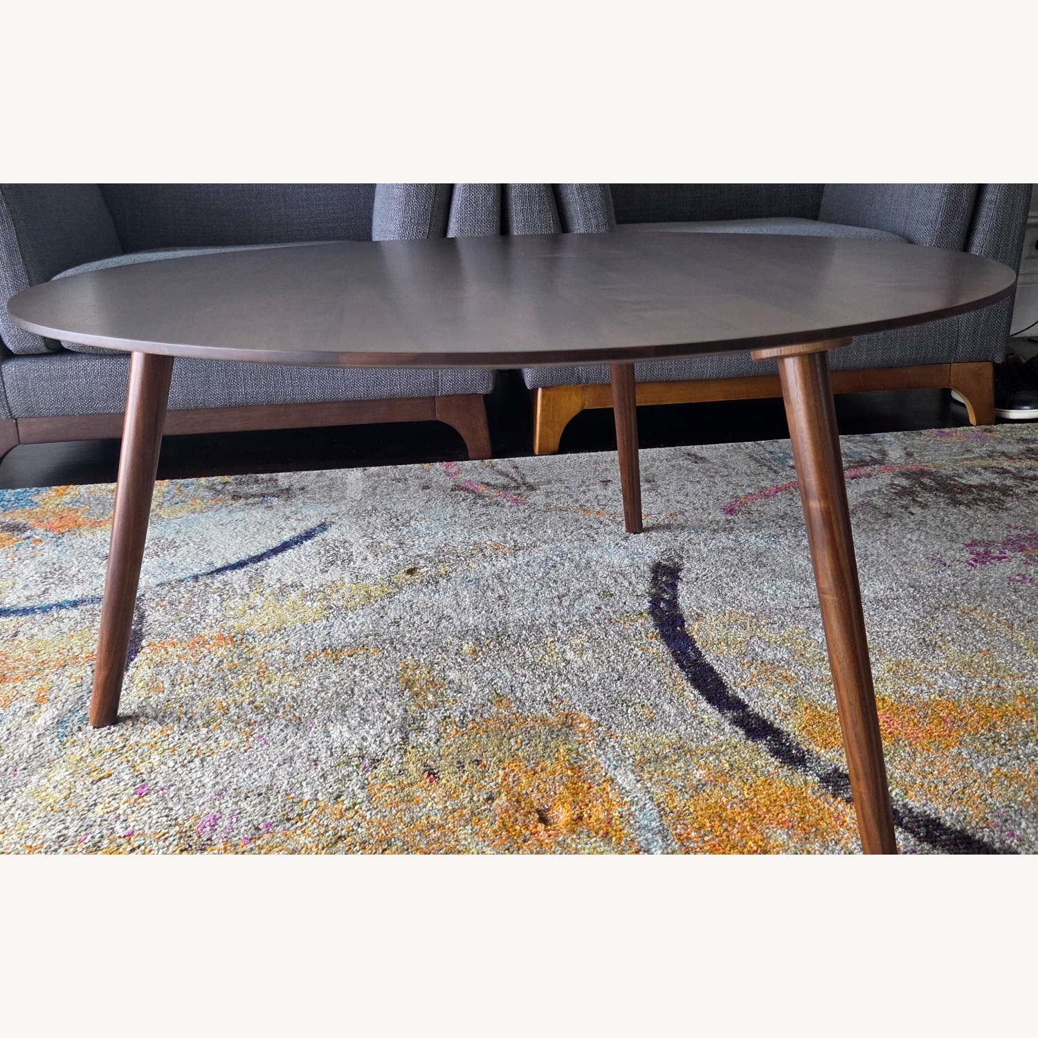 Article Amoeba 35.5" Round Coffee Table - Walnut - AptDeco