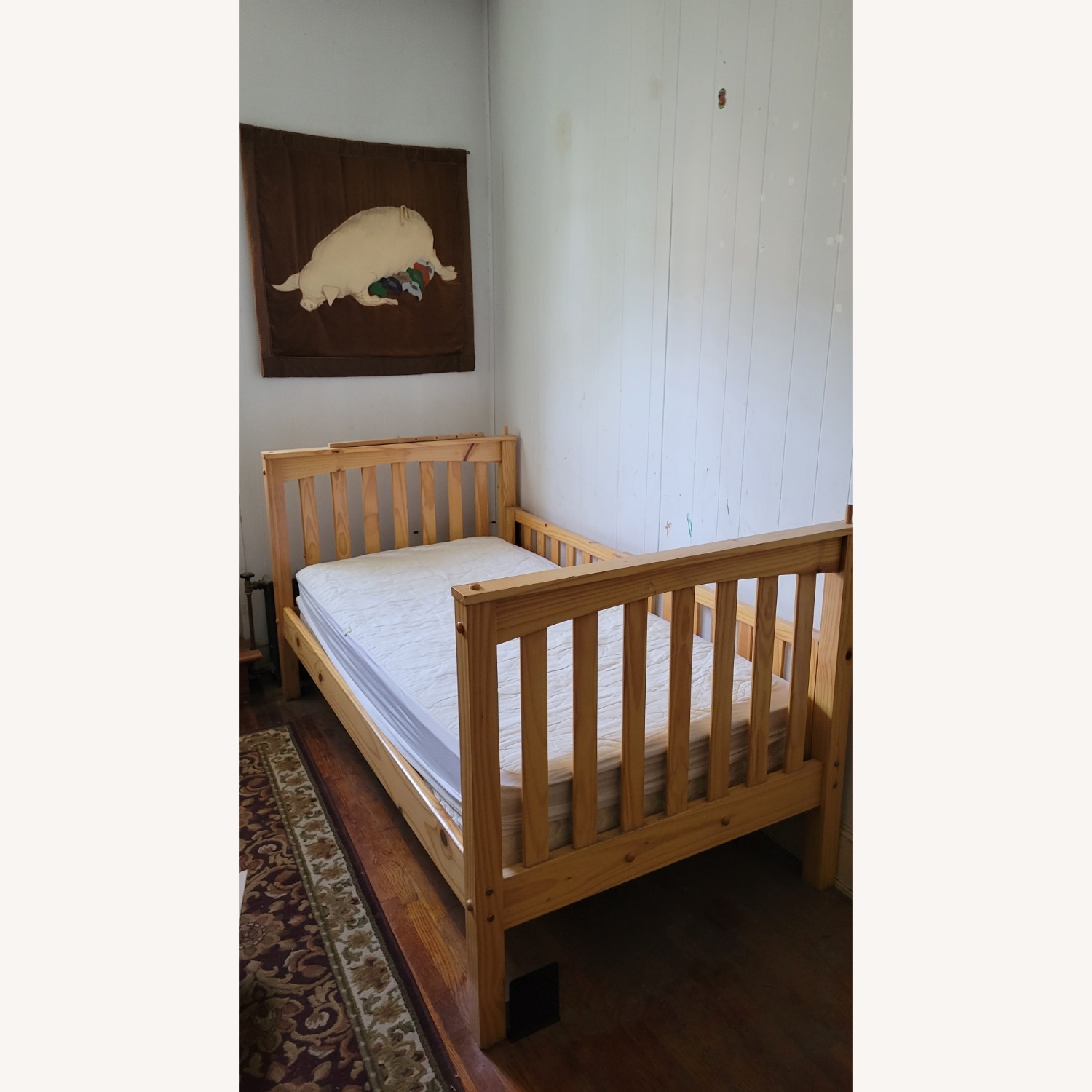 Natural Wood Twin Bedframe - AptDeco